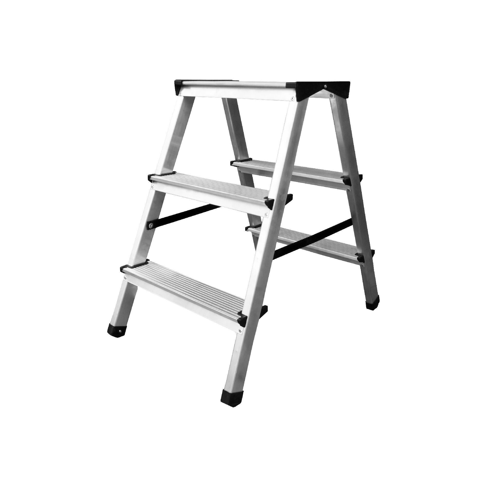 Scara aluminiu Centaure, 2 x 3 trepte, max 125 kg | Leroy Merlin