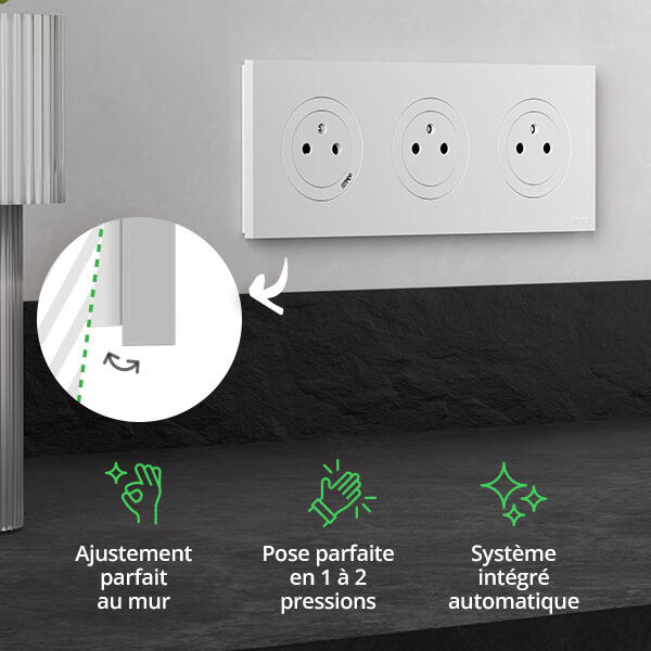 Prise affleurante sans terre Odace, SCHNEIDER ELECTRIC, noir | Leroy Merlin