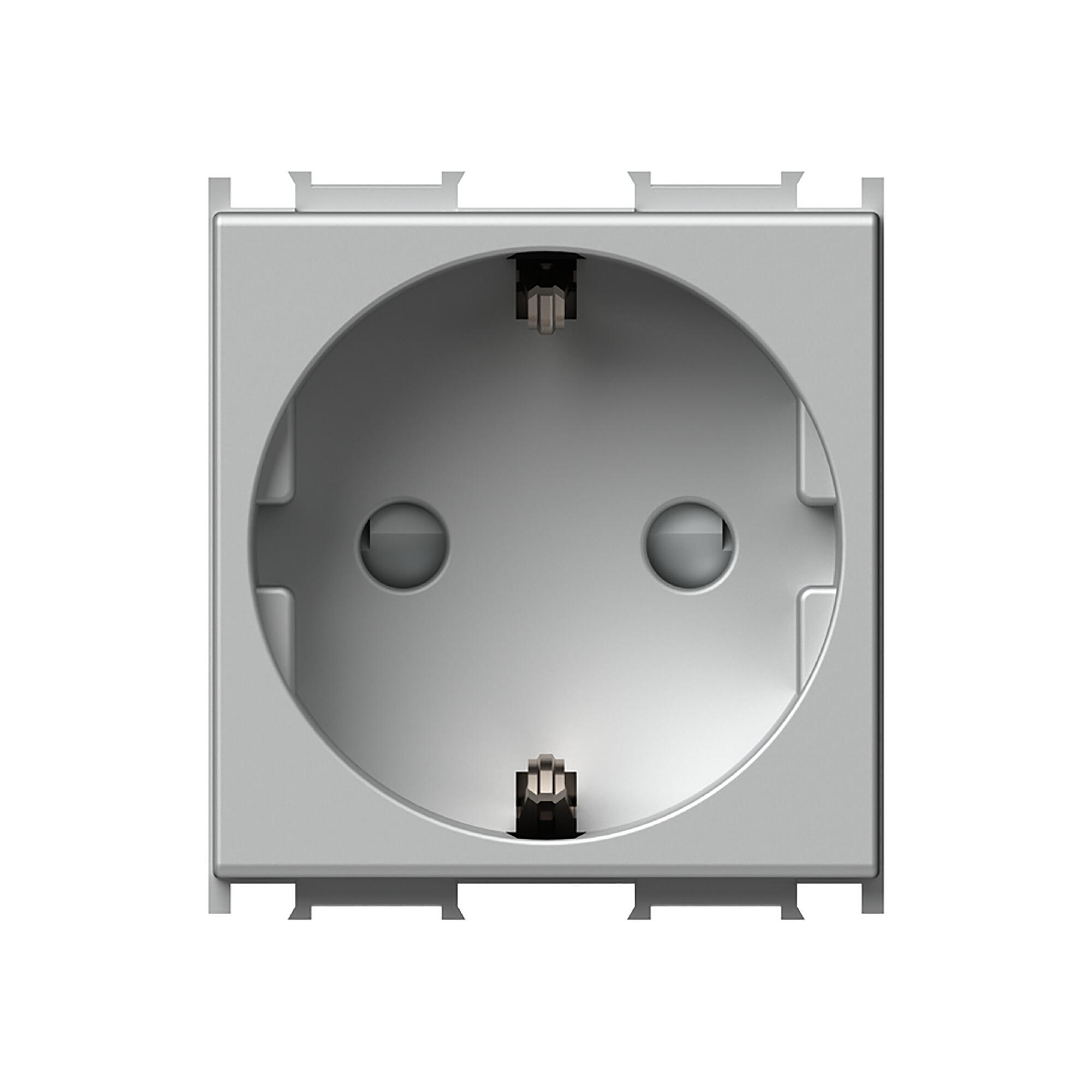 Priza schuko simpla Tem Modul, modulara, IP20, argintie | Leroy Merlin