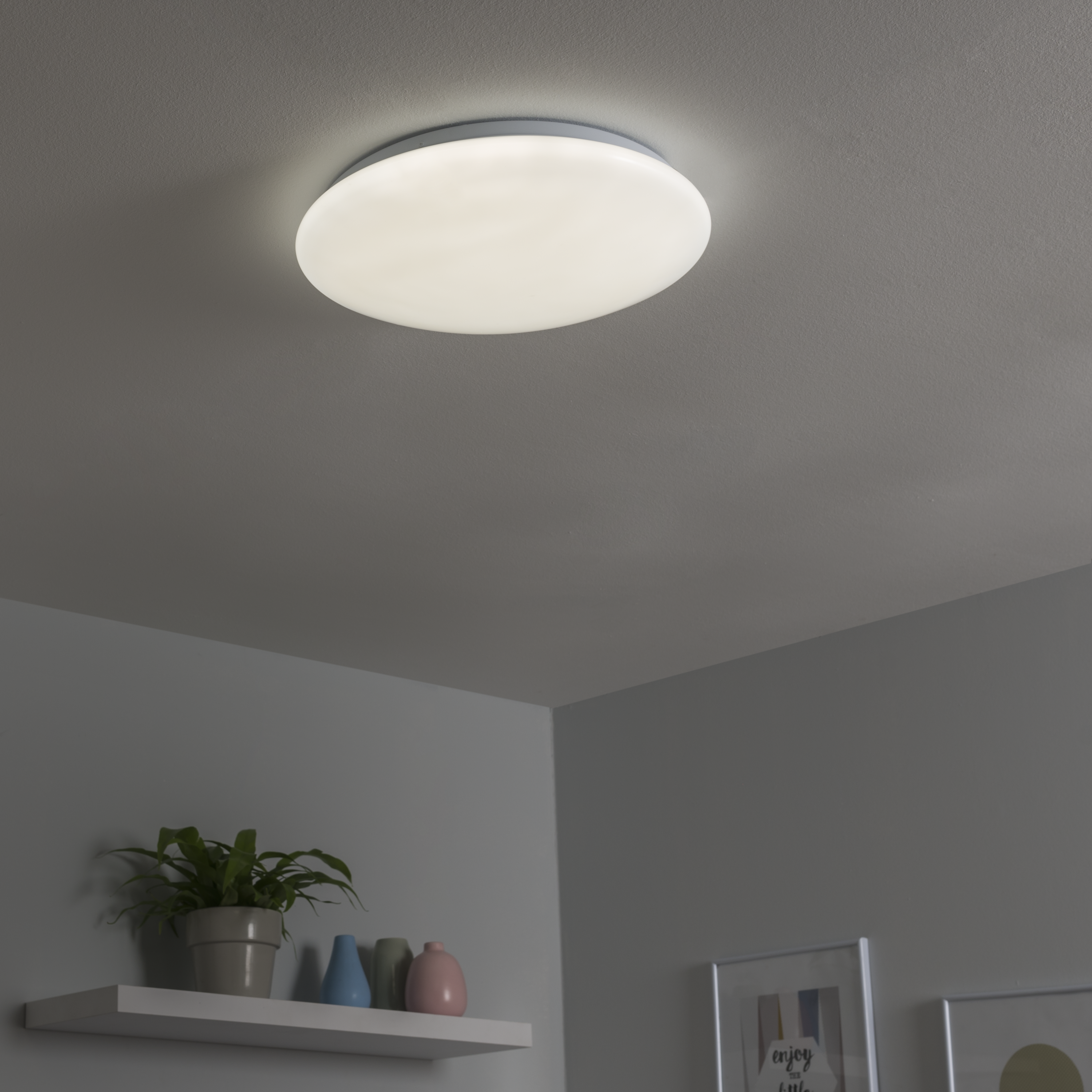 Plafoniera LED moderno Moon, bianco Ø 40 cm, luce naturale, 1700 lumen ...