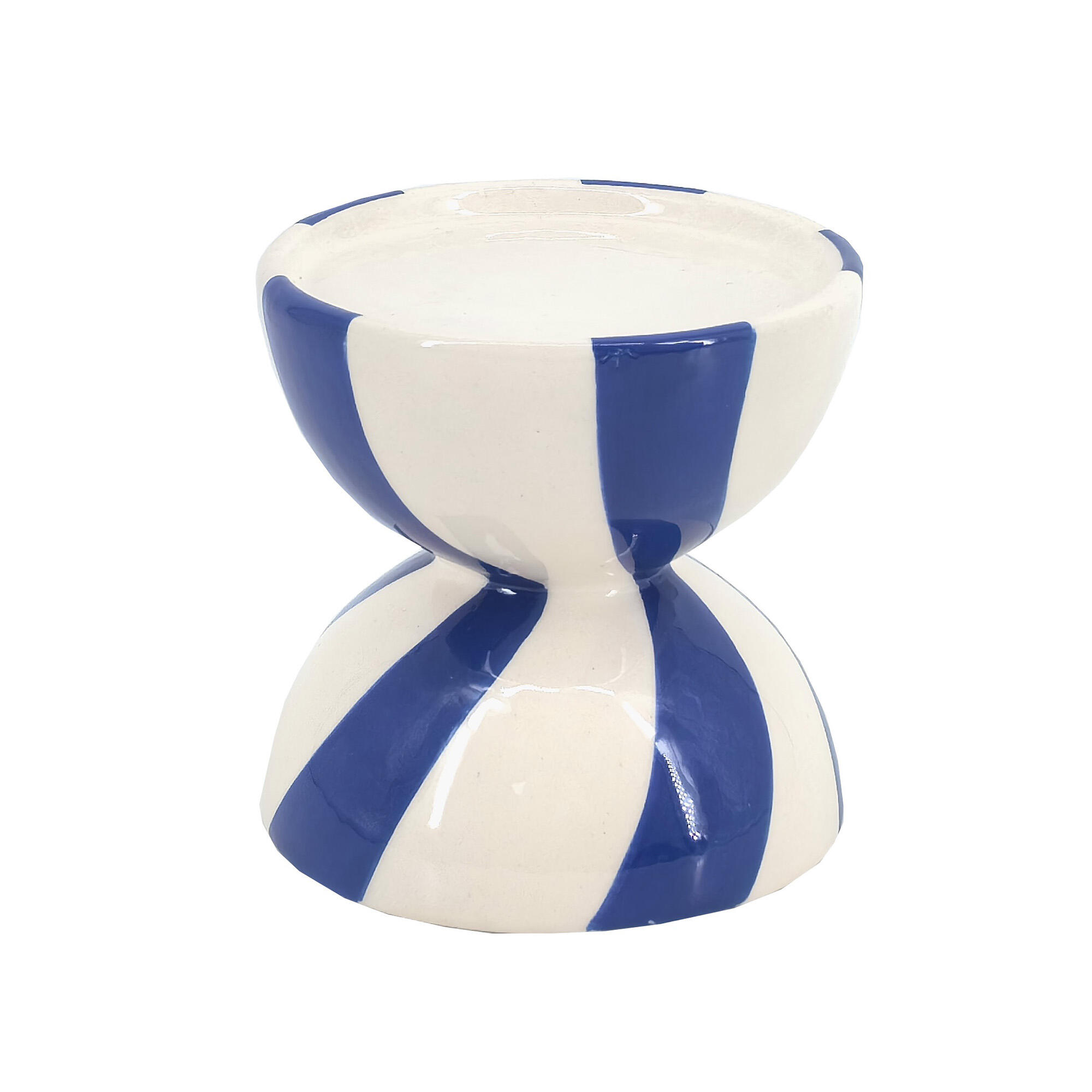 Objet décoratif bougeoir Ligne, bleu H.10 x l.10 cm | Leroy Merlin
