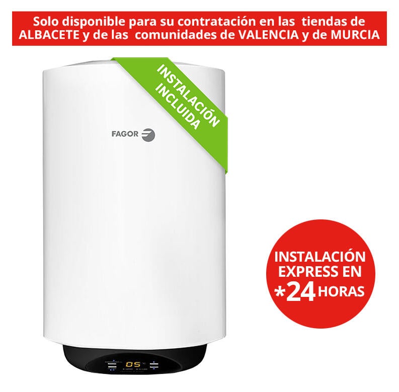 Termo eléctrico FAGOR slim 80l eco DW vertical Instalación incluida ...