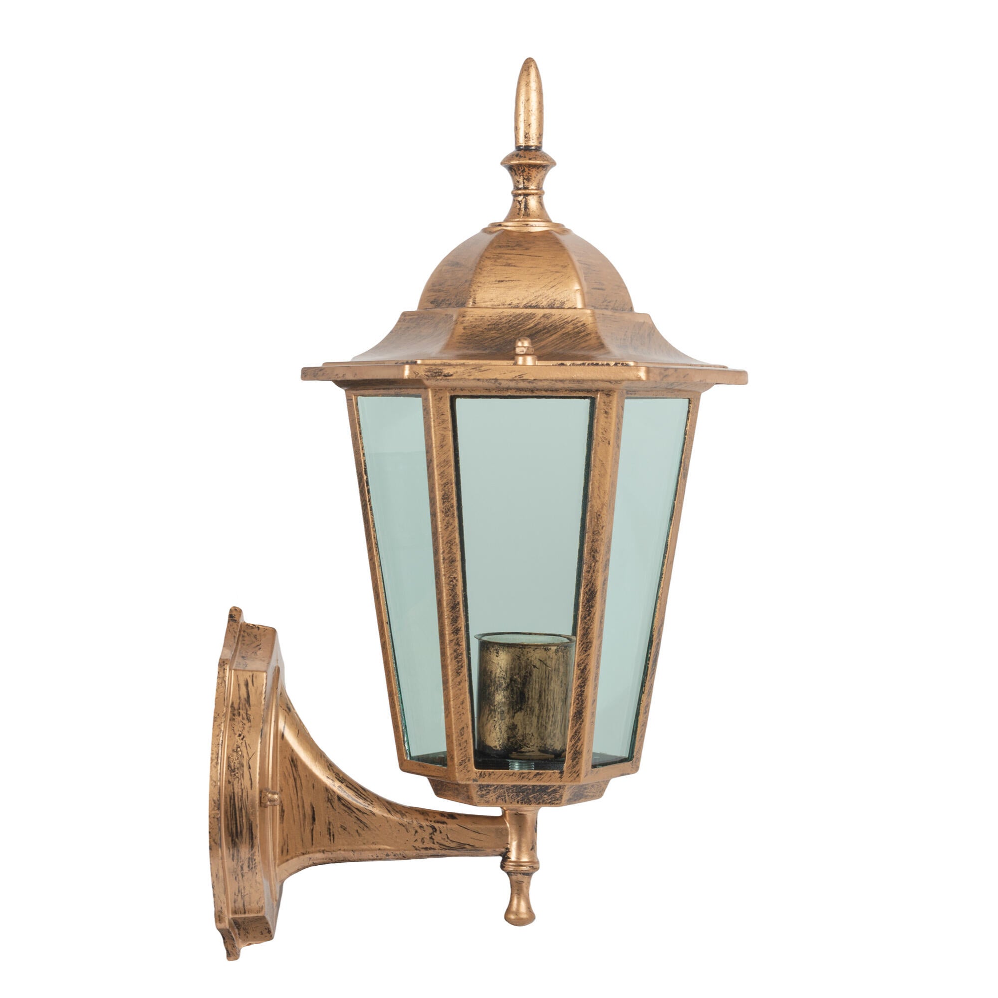 Aplica exterior Corona, 1 x E27, 60 W, IP44, orientare in sus, auriu ...