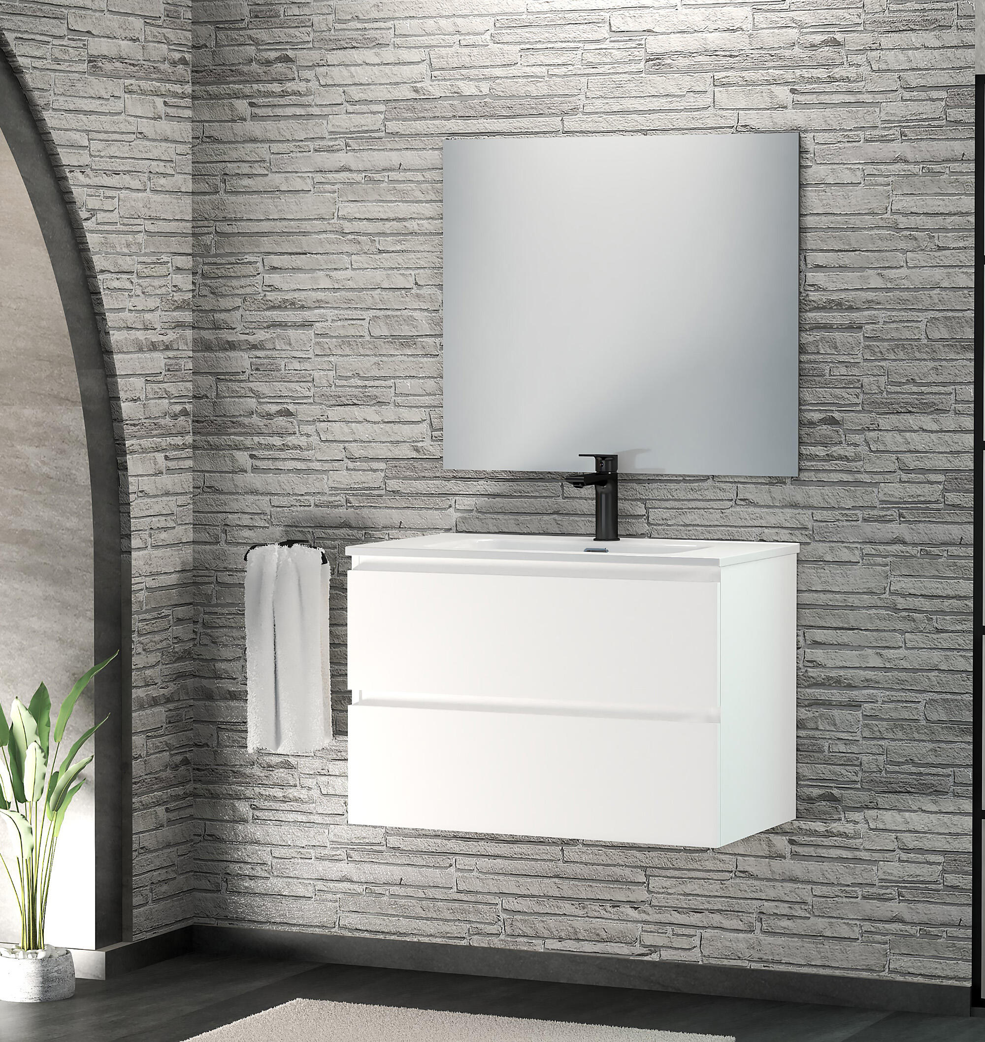 MÓVEL BANHO MAYA 80X45 cm 2 GAVETAS BRANCO | Obramat