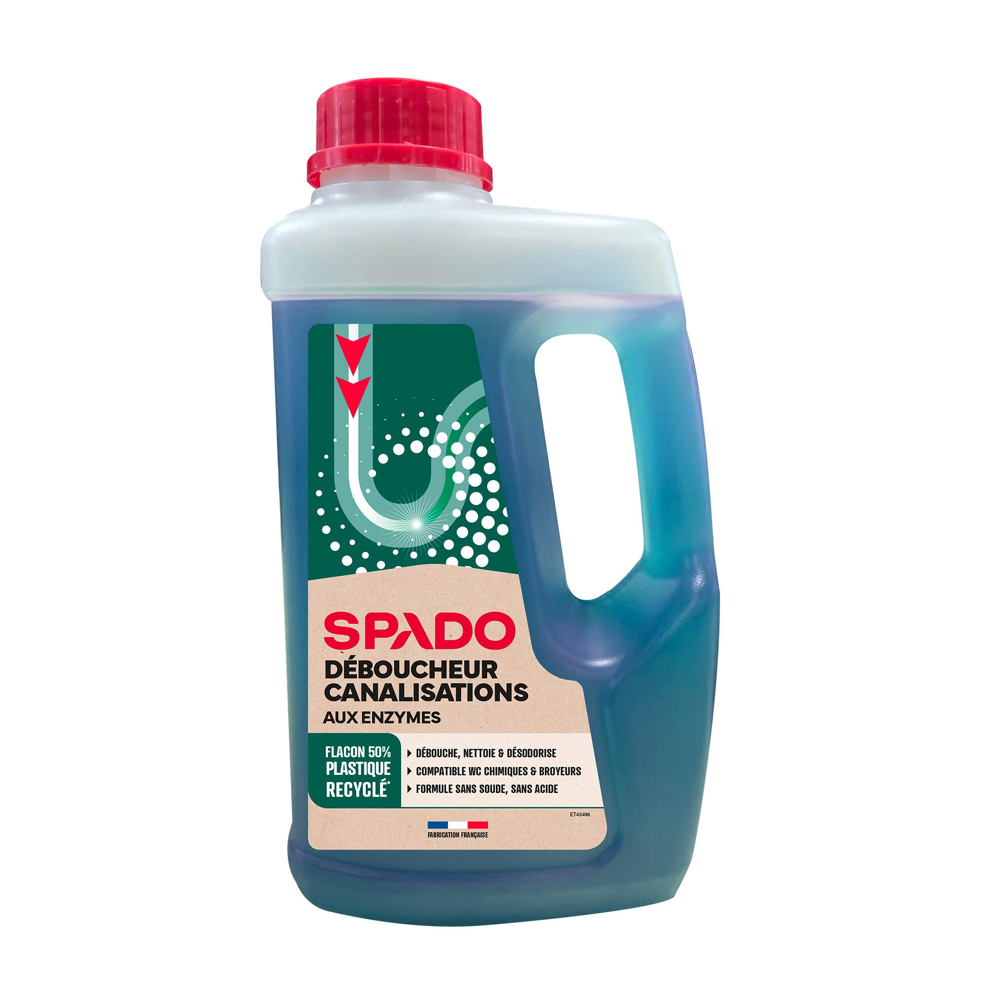 Déboucheur WC et canalisation aux enzymes, SPADO, 1L | Leroy Merlin