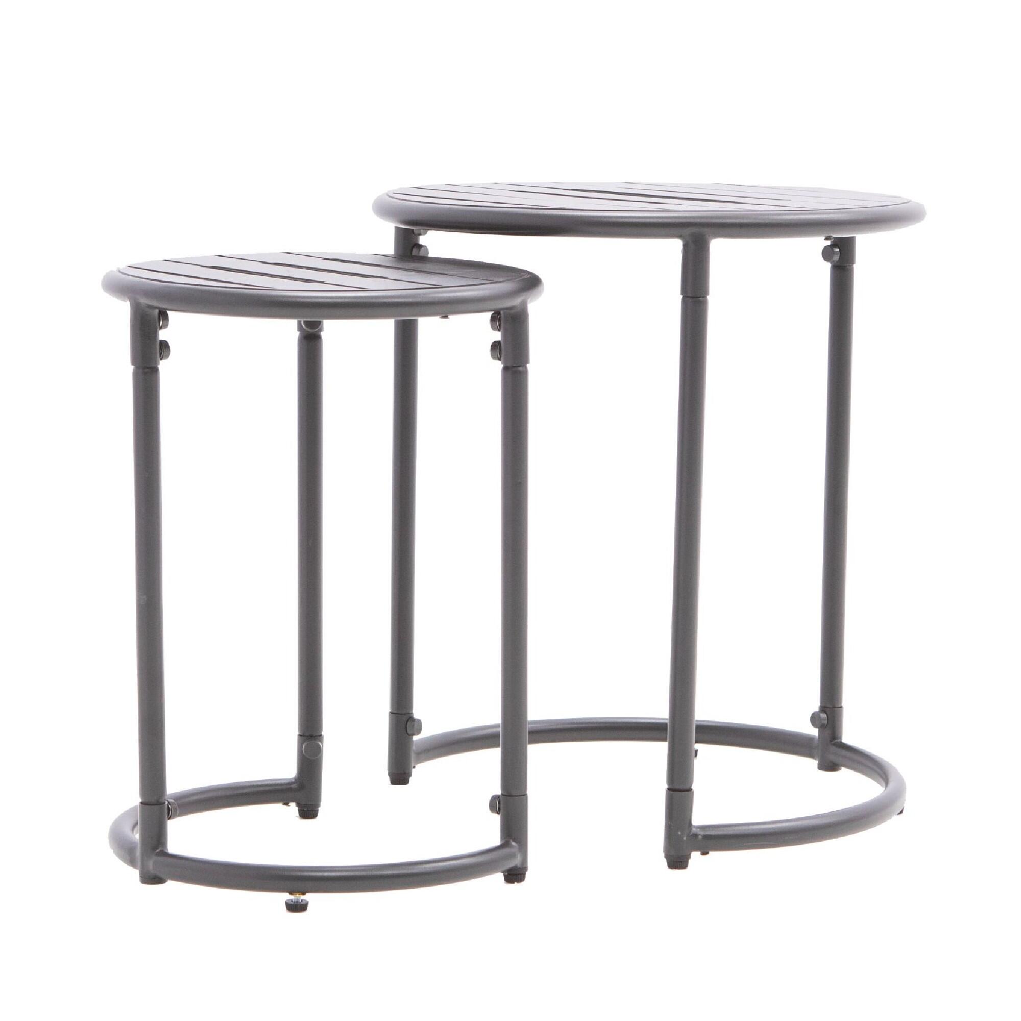 Set 2 masute gradina Cafe II, pentru 2 persoane, otel, 41 x H 47.5 cm ...