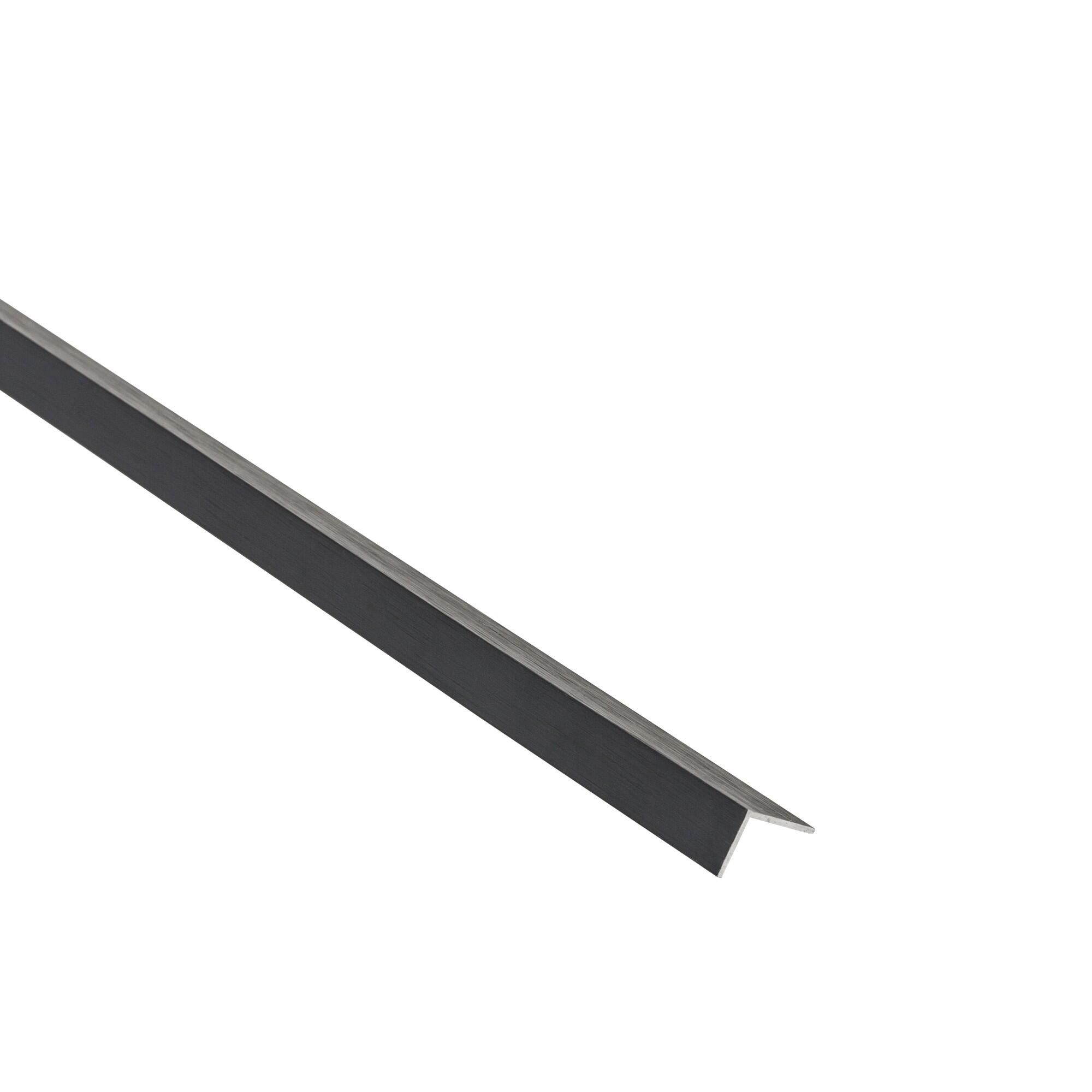 Cornier aluminiu periat anodizat, 15 X 10 X 1 mm, L = 1 m, negru ...