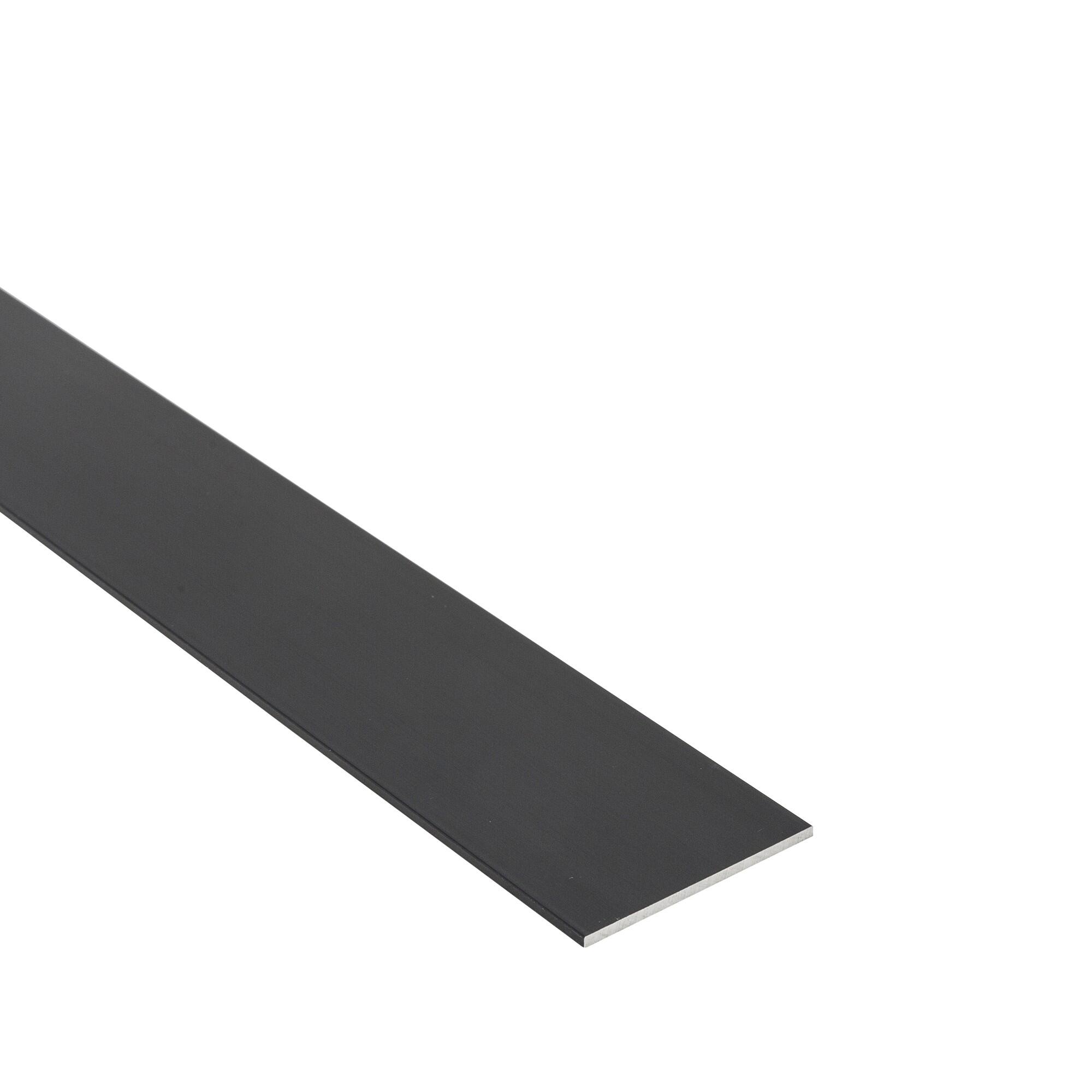 Platbanda aluminiu anodizat periat, 40 x 2 mm, L = 1 m, negru mat ...