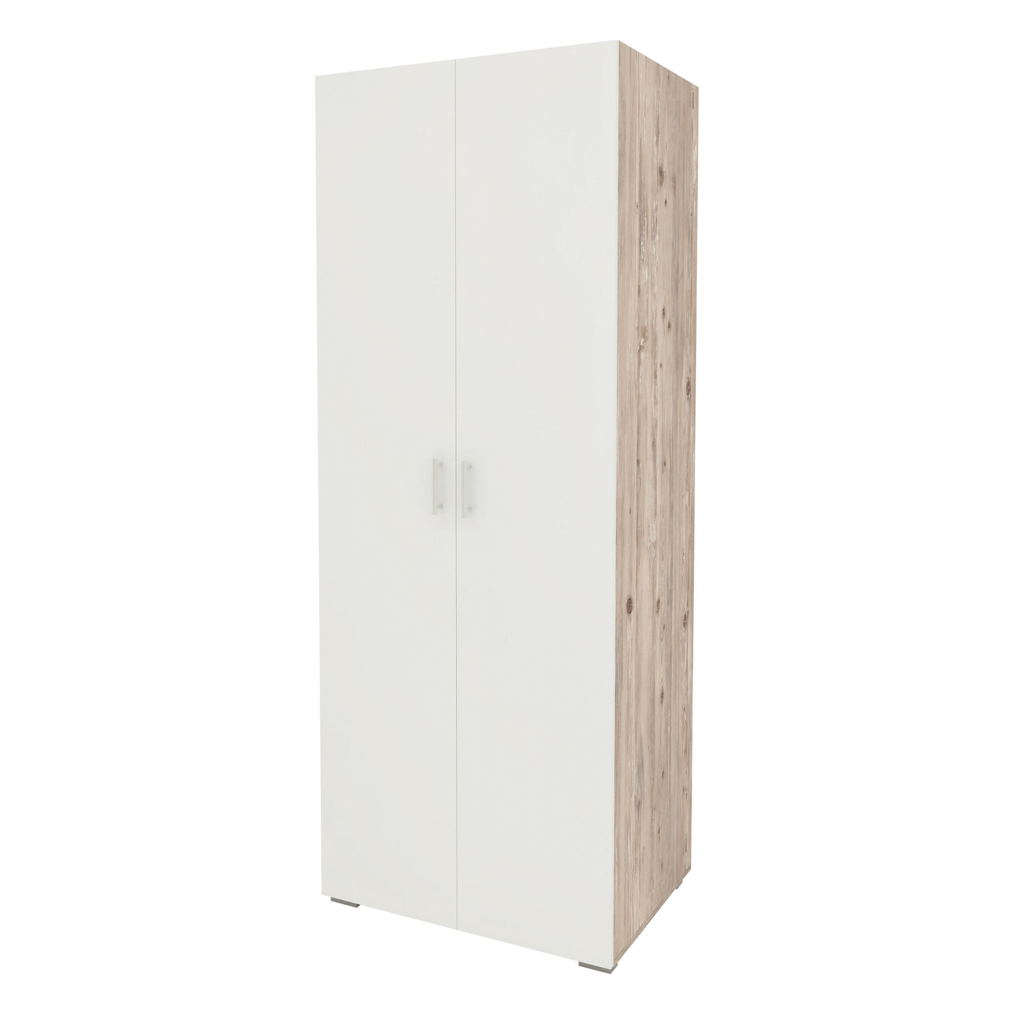 Dulap cu 2 usi, 5 polite si 1 bara pentru umerase, PAL, 200 x 80 x 52 ...