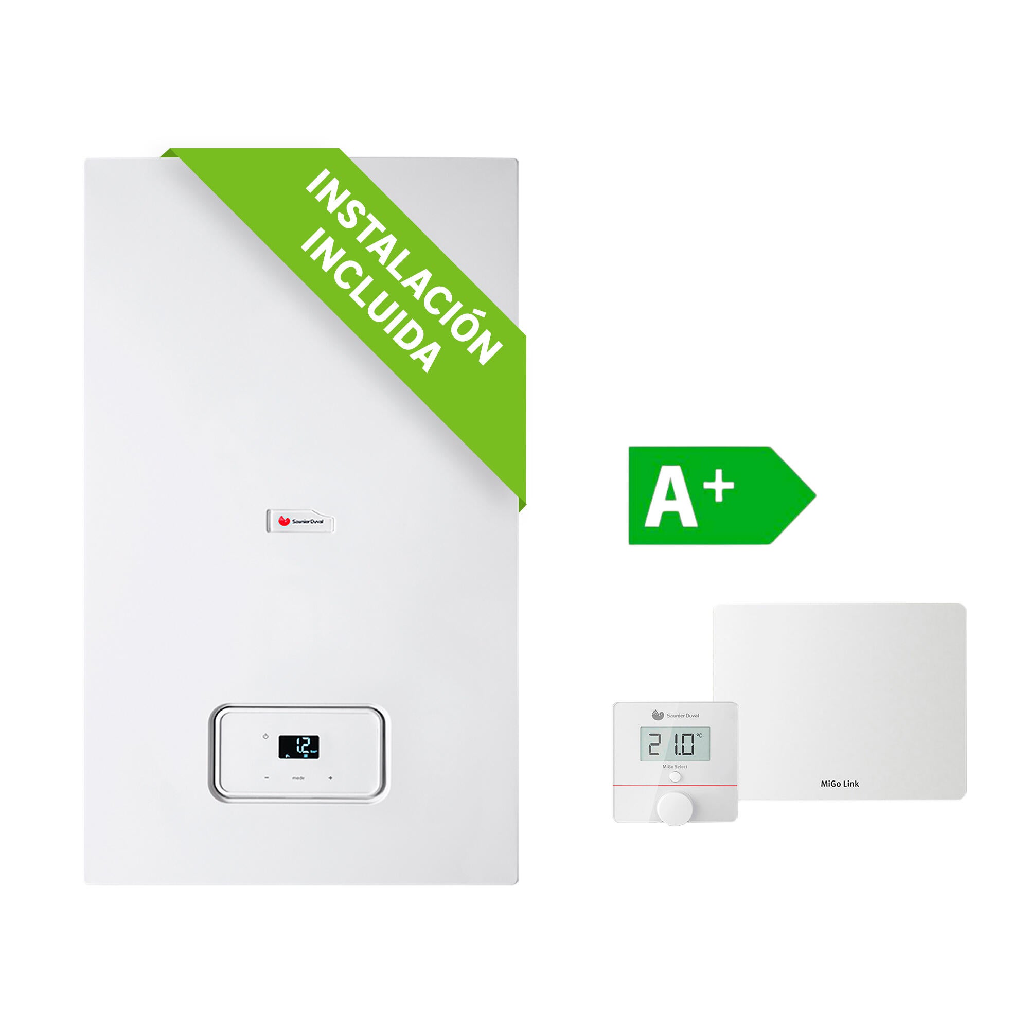 Caldera de condensación gas natural SAUNIER DUVAL Semia 30kw WIFI Migo ...