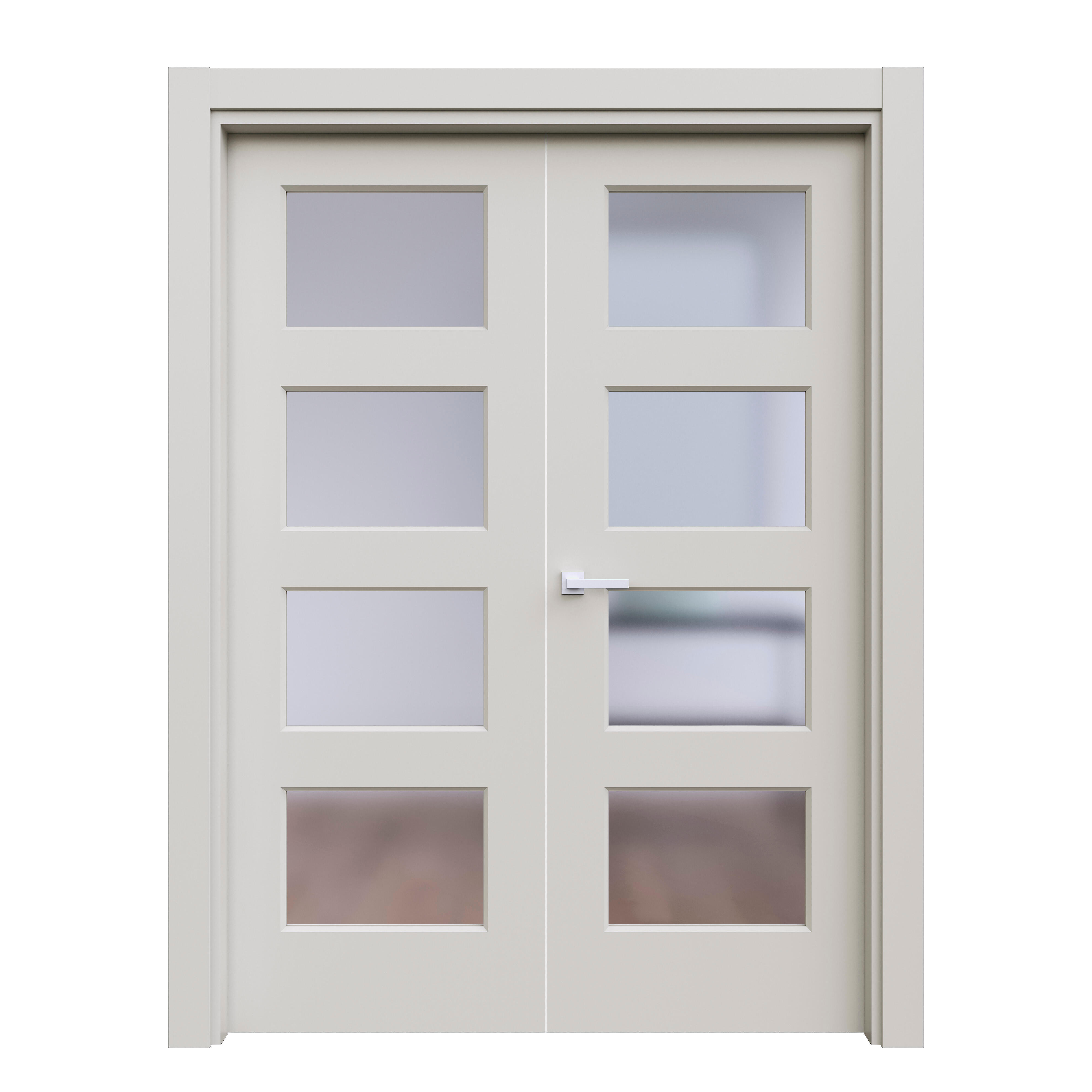 Puerta de interior abatible doble vidriera con cristal incluido maciza ...