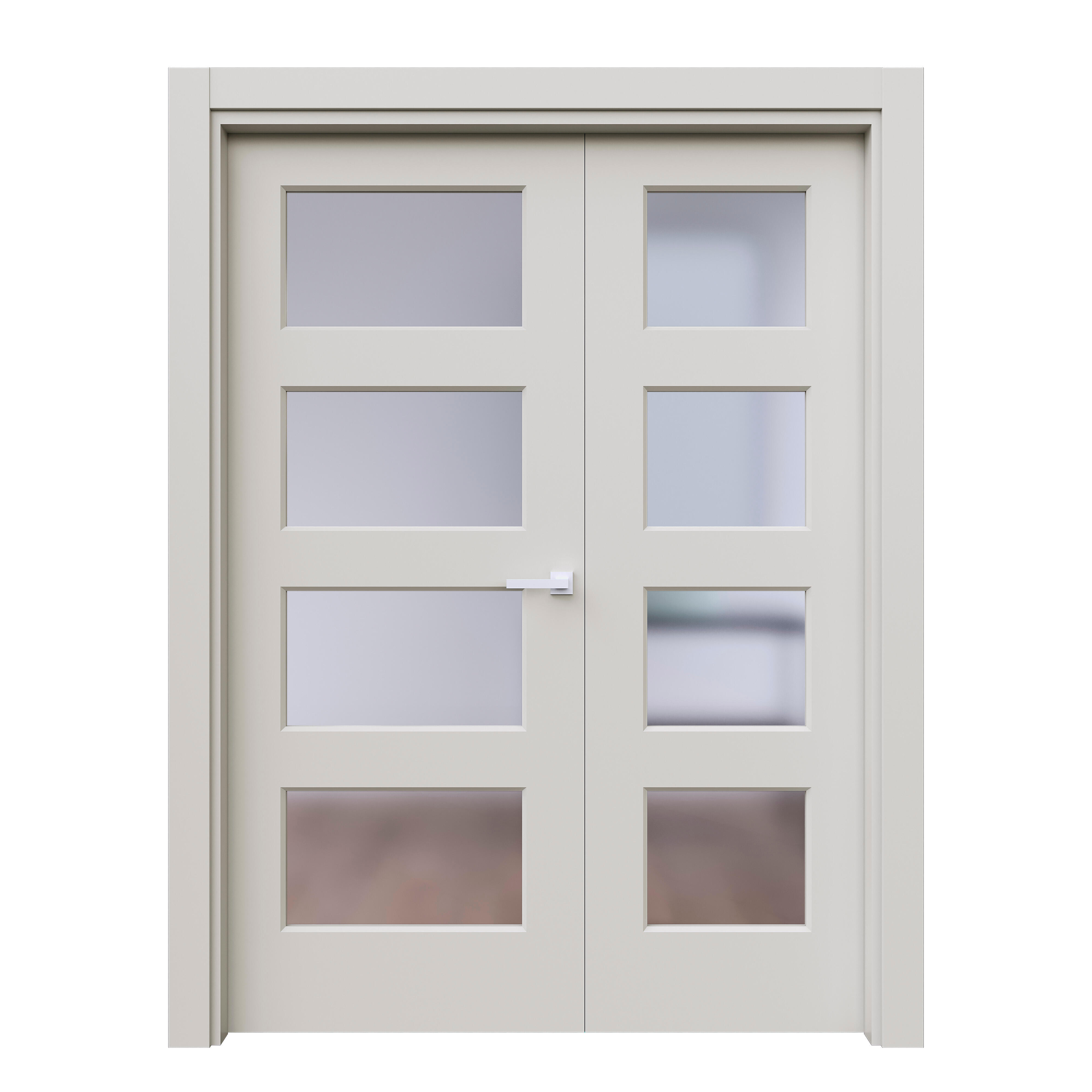 "Puerta de interior abatible doble vidriera con cristal incluido maciza ...