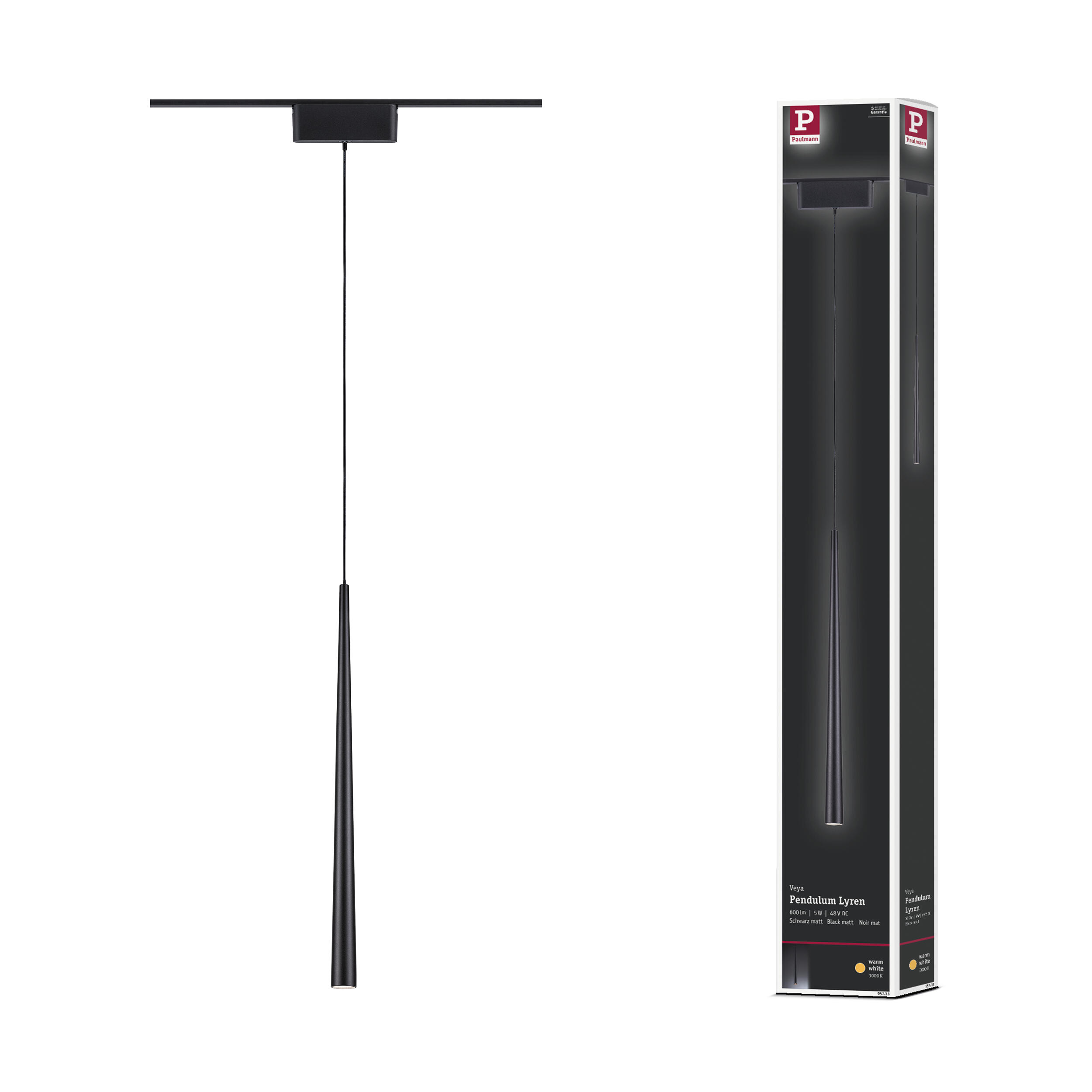 Suspension Veya Lyren 1x5W 3000K 48VDC Alu/Pla noir, PAULMANN | Leroy ...