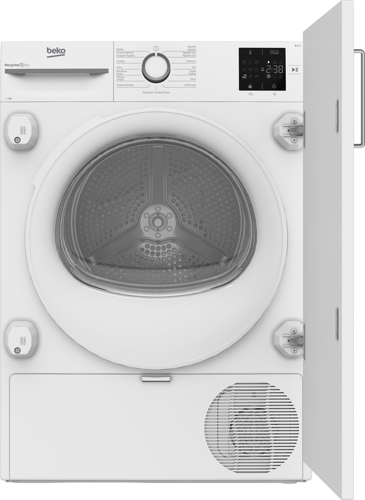 Secadora integrable con bomba de calor BEKO BM3T3723BWB 7Kg 15 ...