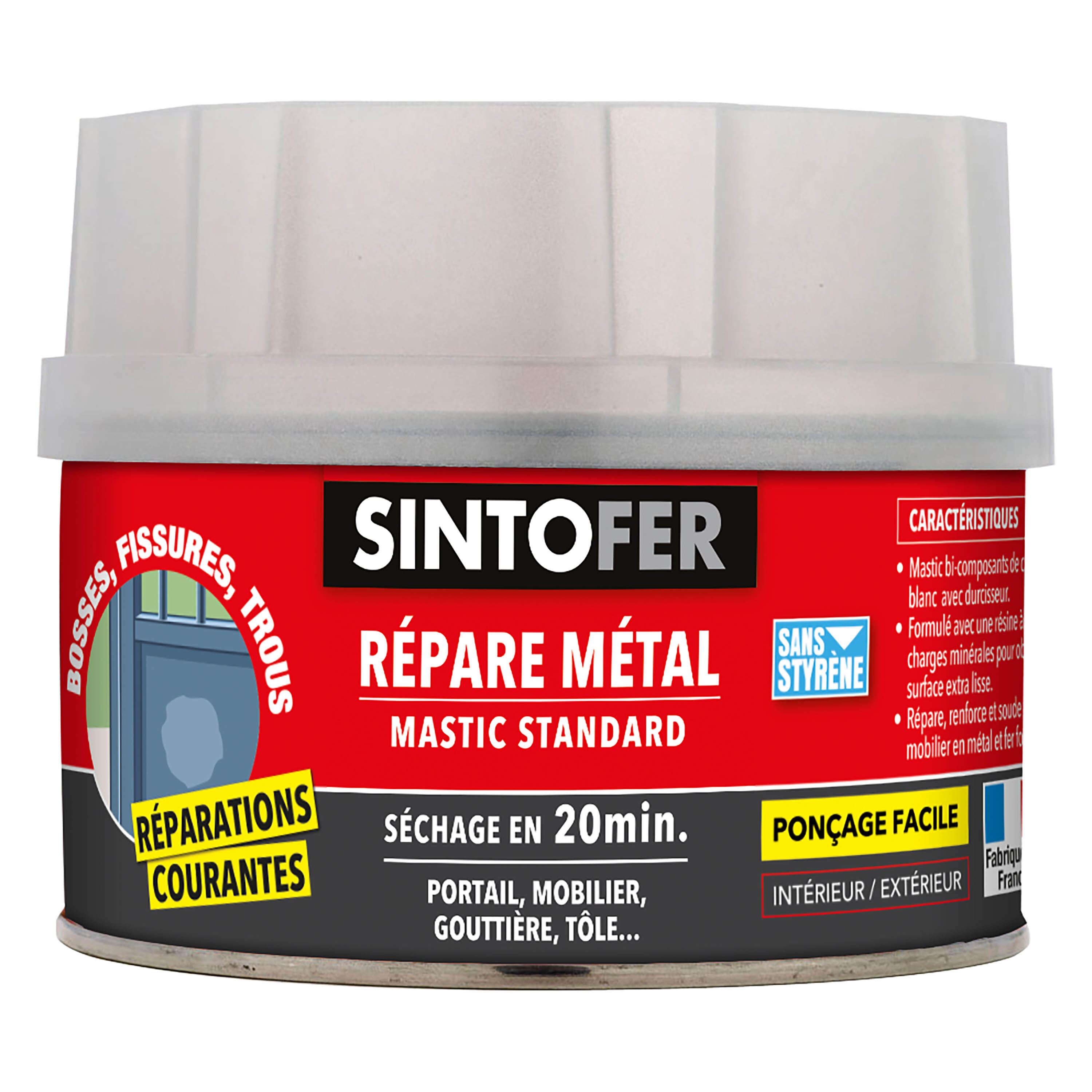 Mastic Répare Métal Sintofer SINTO 330 g blanc | Leroy Merlin