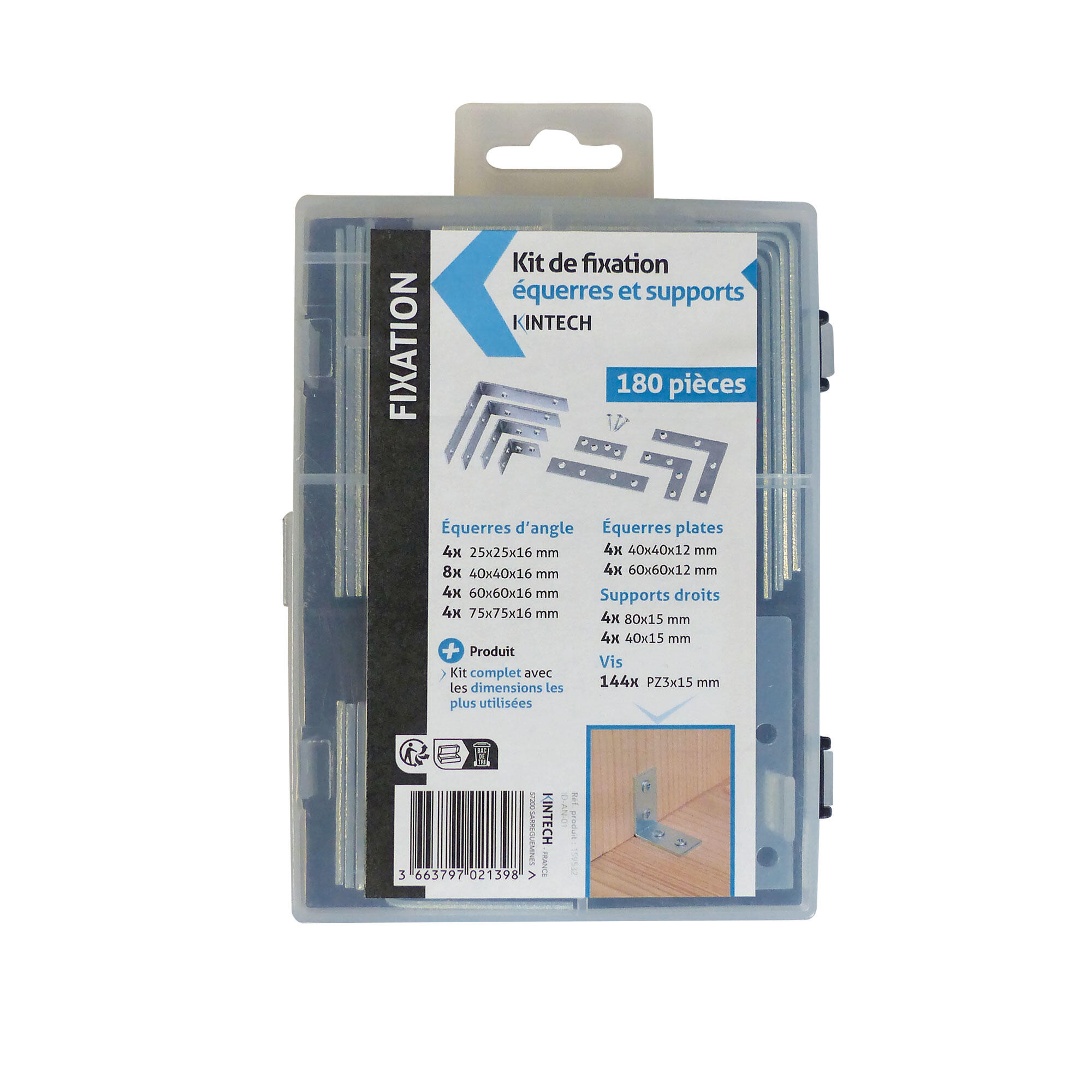 Kit de fixation 36 équerres et 144 vis, KINTECH | Leroy Merlin