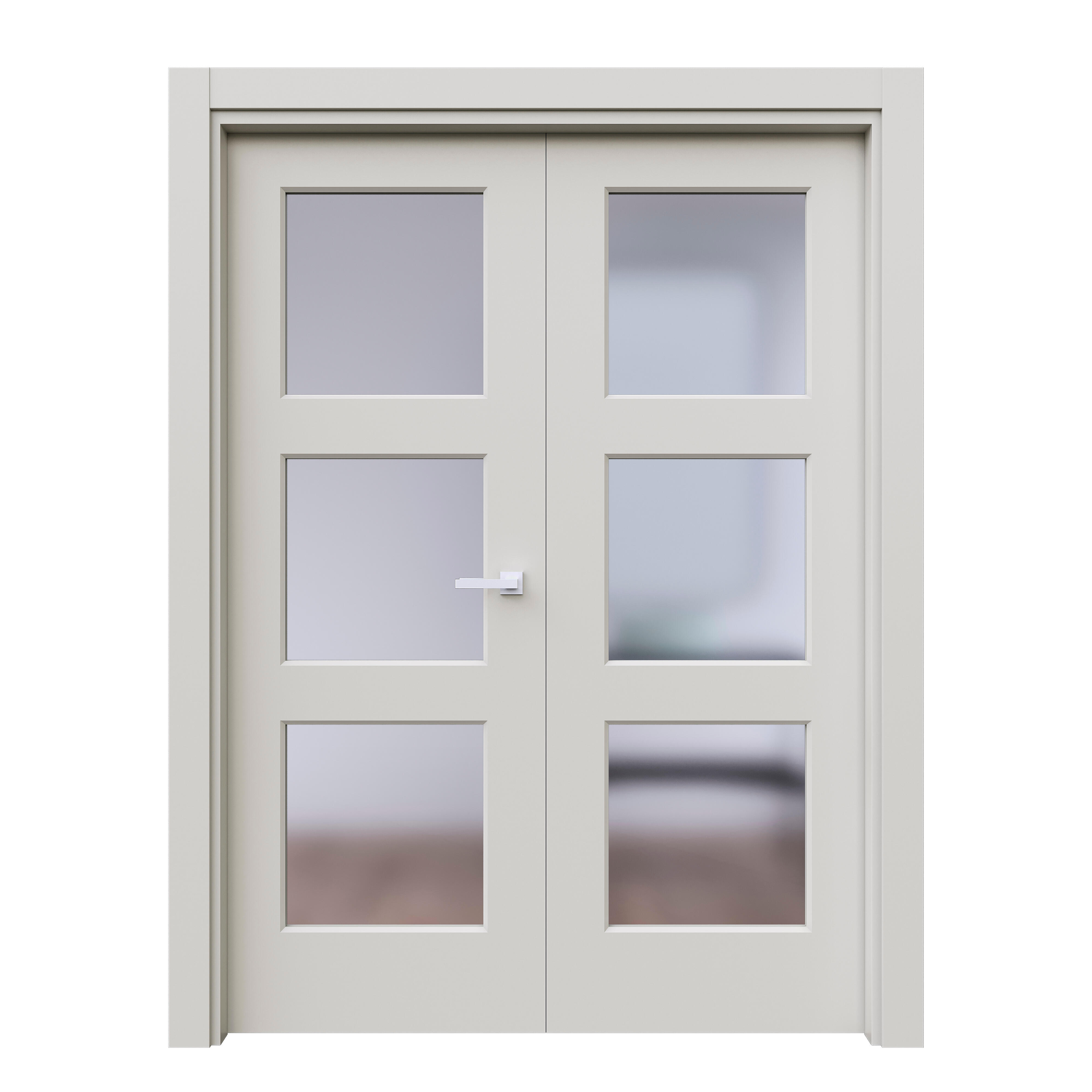 "Puerta de interior abatible doble vidriera con cristal incluido estructura maciza acabado ...