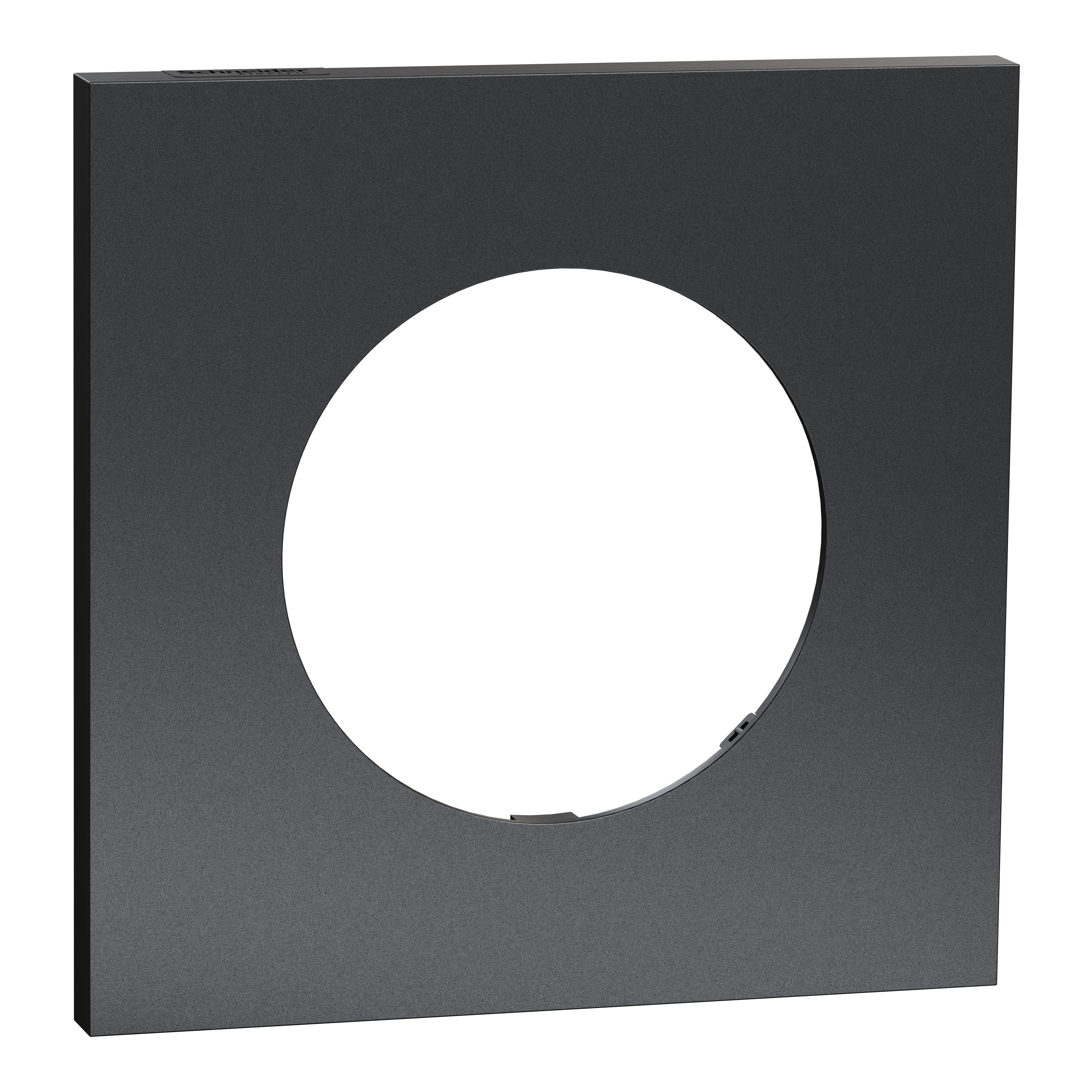 Plaque simple Odace, SCHNEIDER ELECTRIC, effet perle noire support noir ...