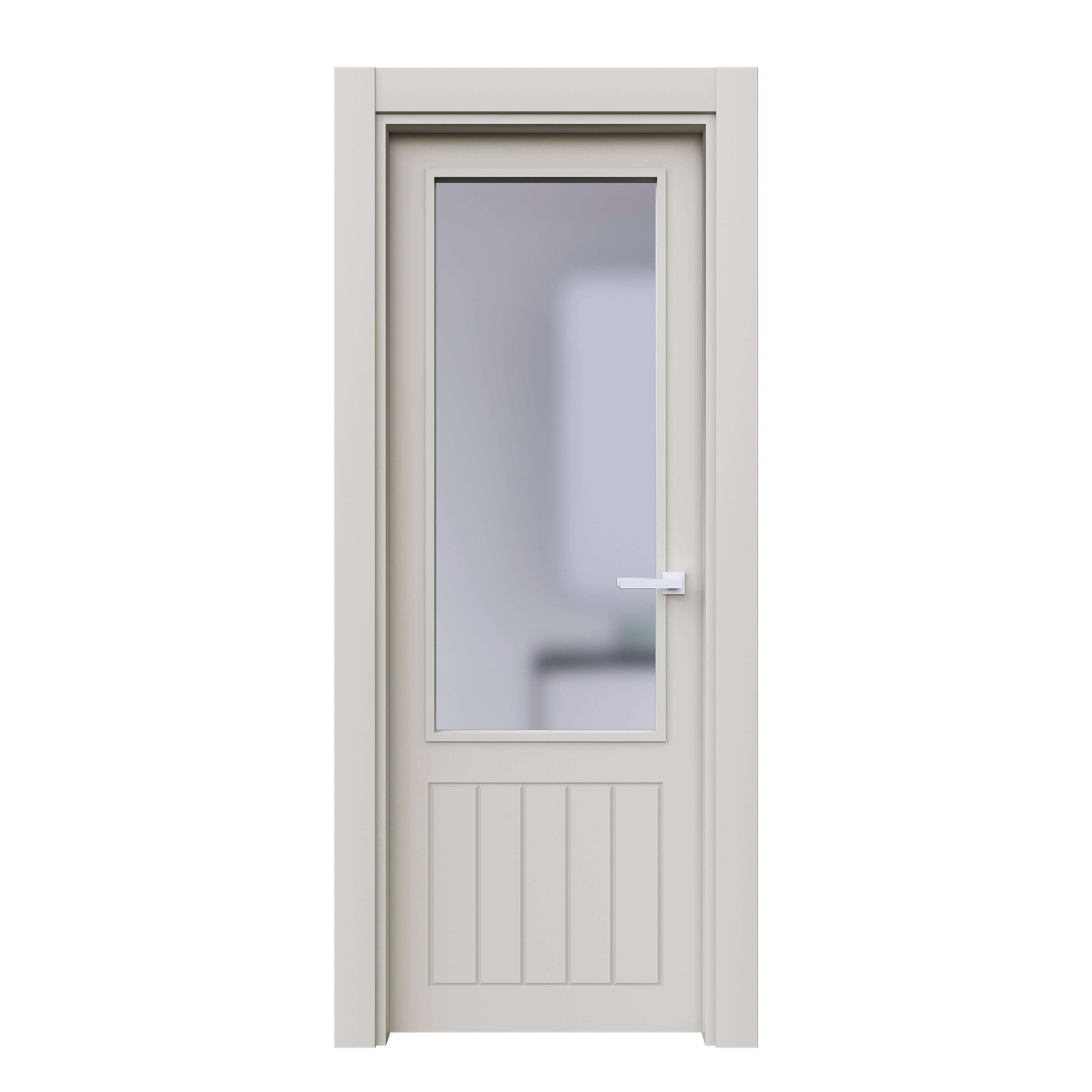 Puerta de interior abatible con cristal maciza lacada Tinte Castalla ...