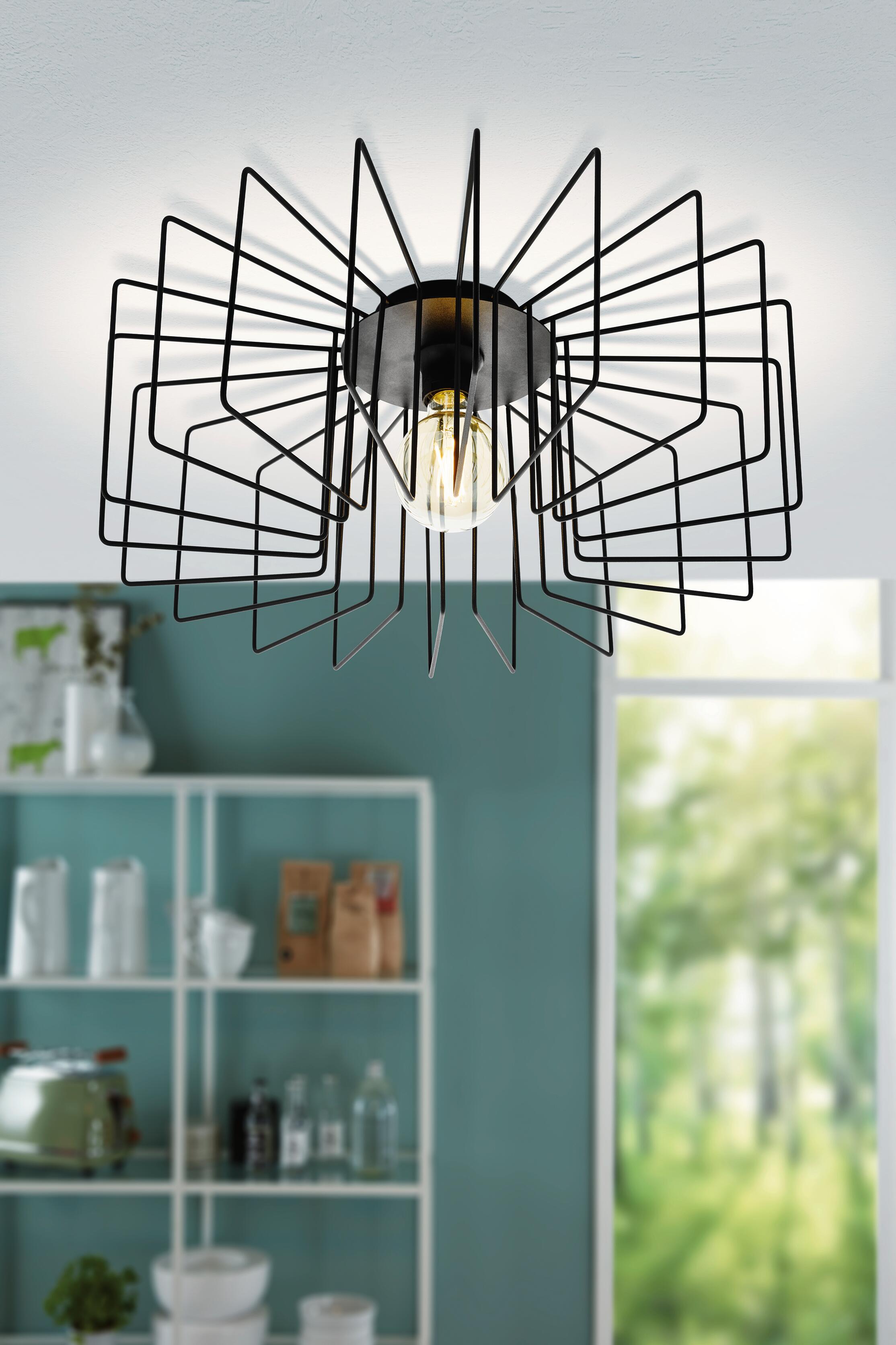 Plafoniera design Tremedal Ø 56 cm nero IP20, 1XE27 | Leroy Merlin