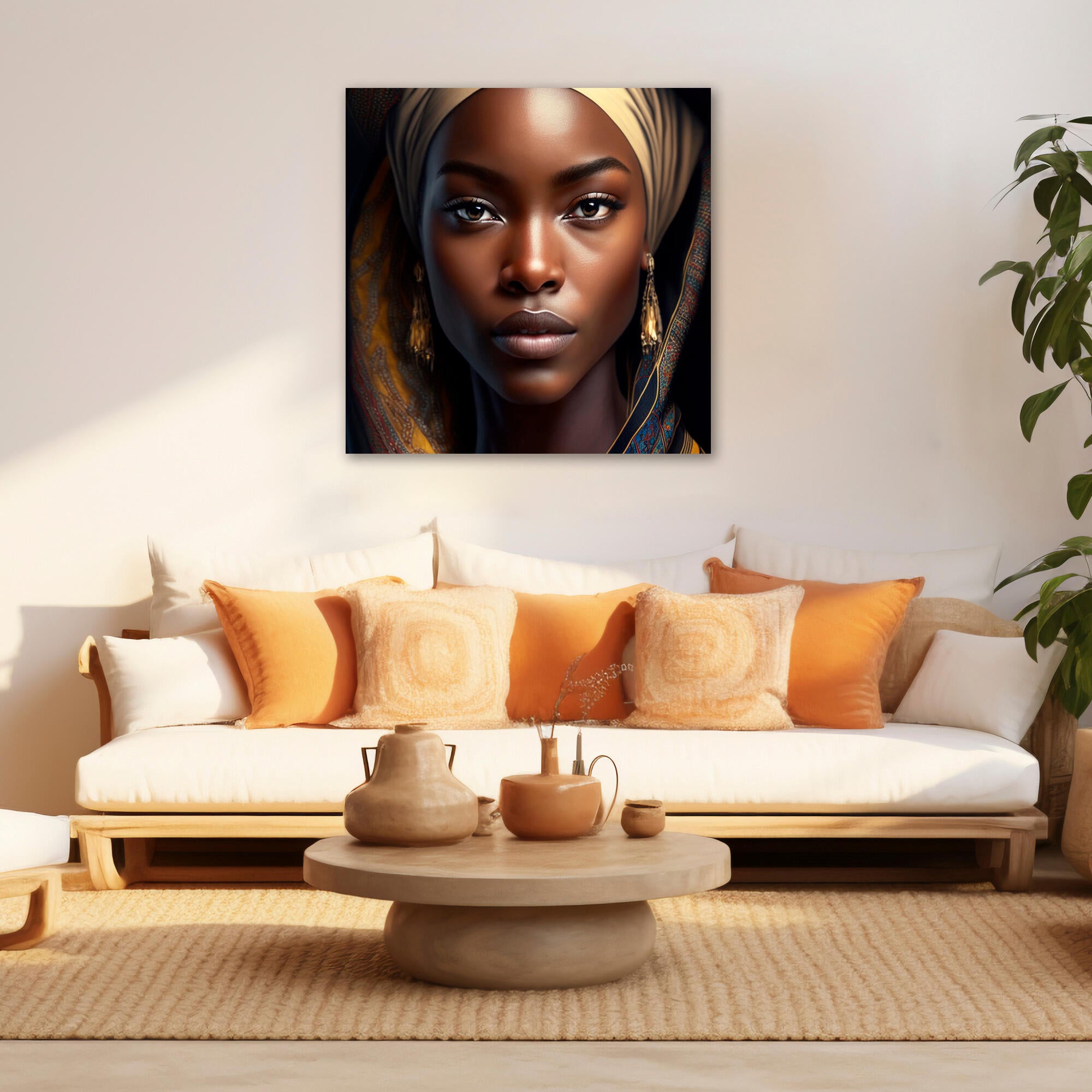 Cuadro decorativo 1196 Retrato Mujer Africano de 80x80 cm | Leroy Merlin