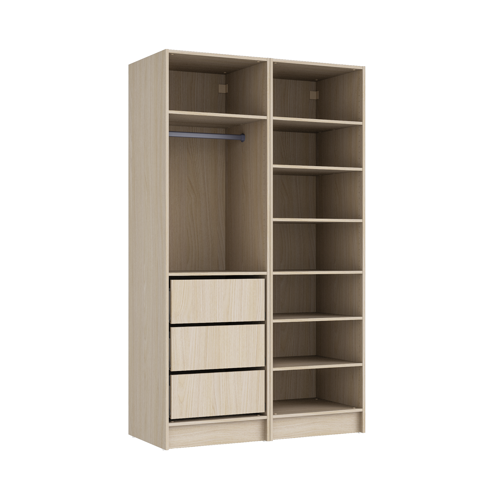 Vestidor SPACEO Evo'M roble 3 cajones 120 x 204.8 x 54 cm ...