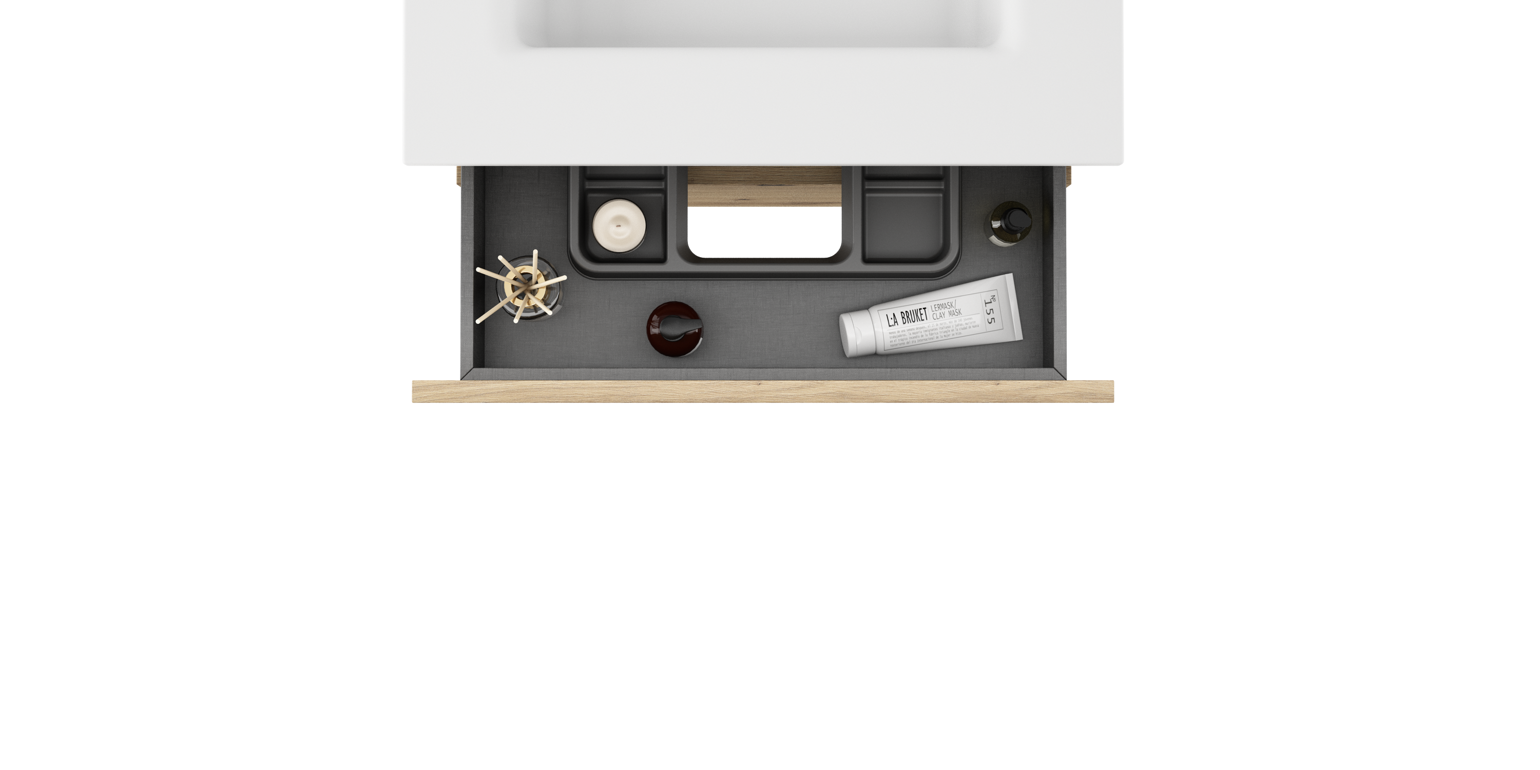 Mueble de baño con lavabo Mia roble 60x45 cm | Leroy Merlin
