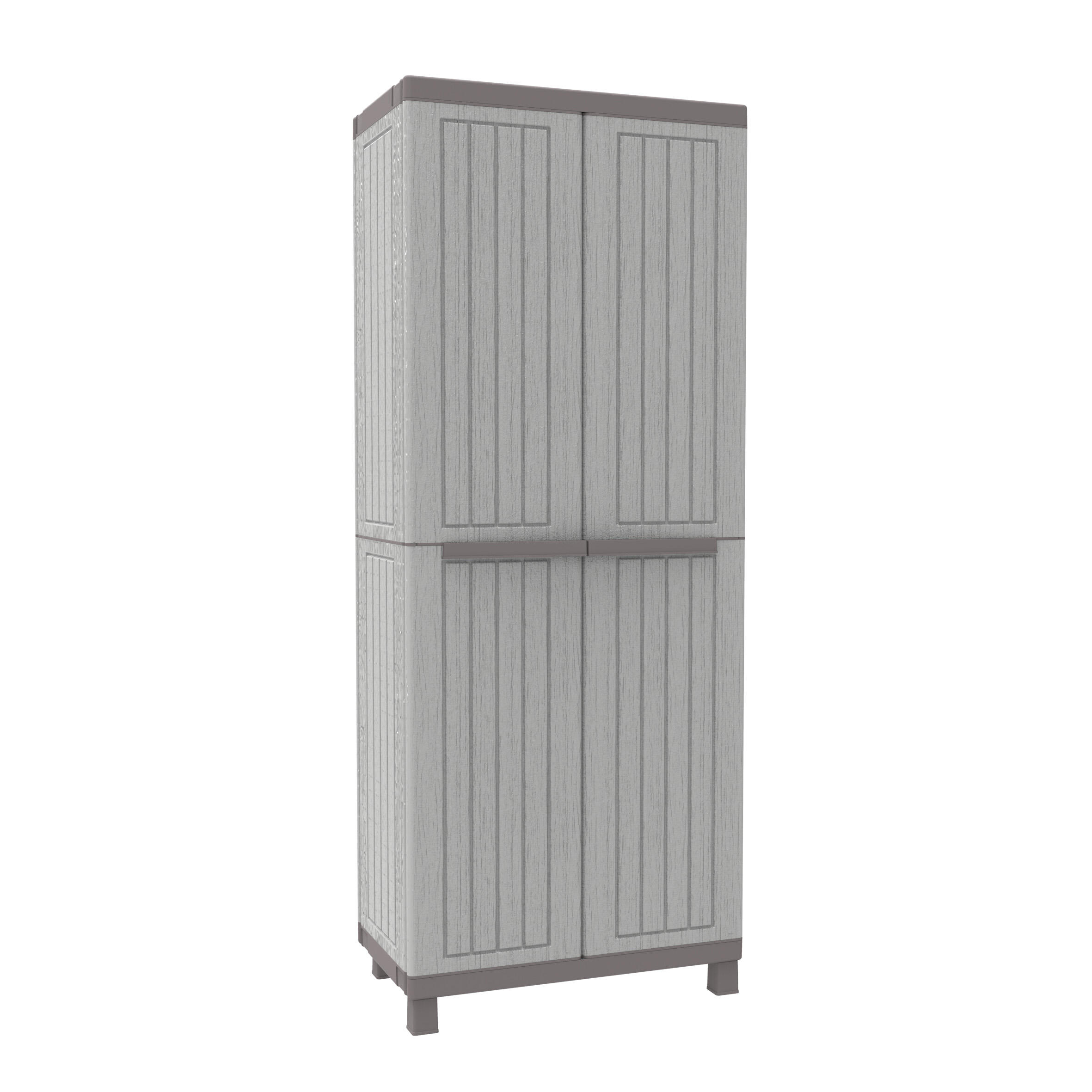 Armadio alto C-Wood 2680 TERRY STORAGE in polipropilene, grigio chiaro ...