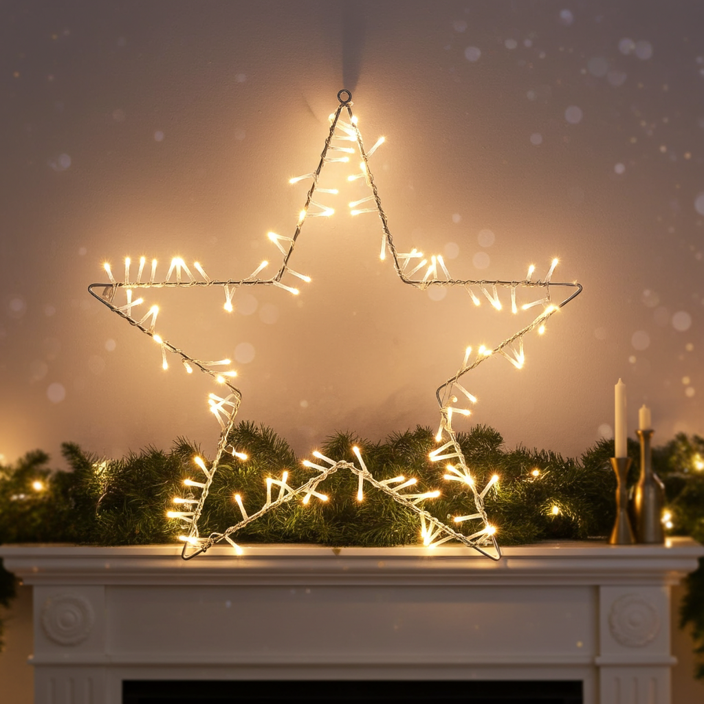 Estrella decorativa iluminada de Navidad para exterior de 56.5 cm con ...