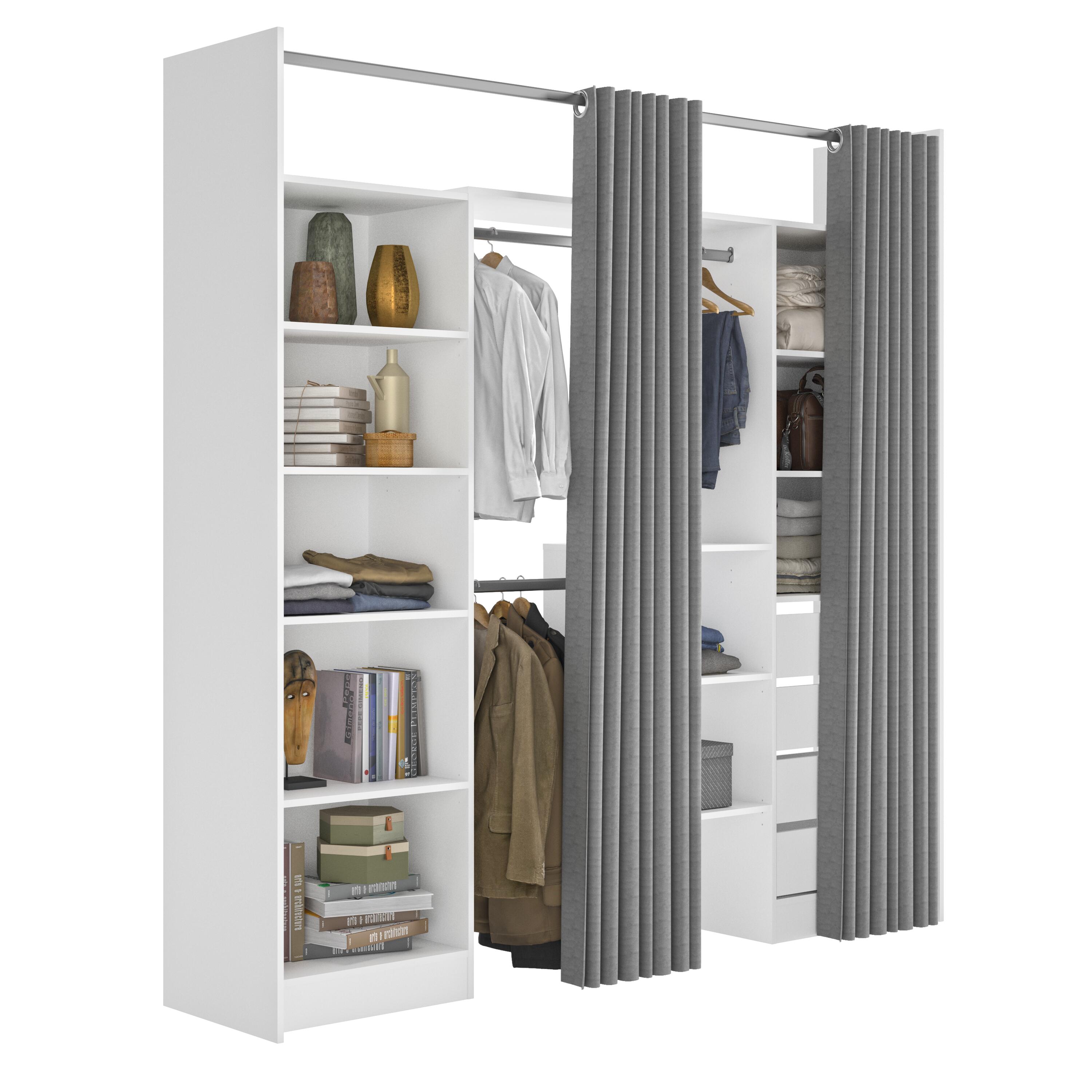 Kit dressing extensible Solis blanc H.160 x L.160/220 x P.50 cm | Leroy ...