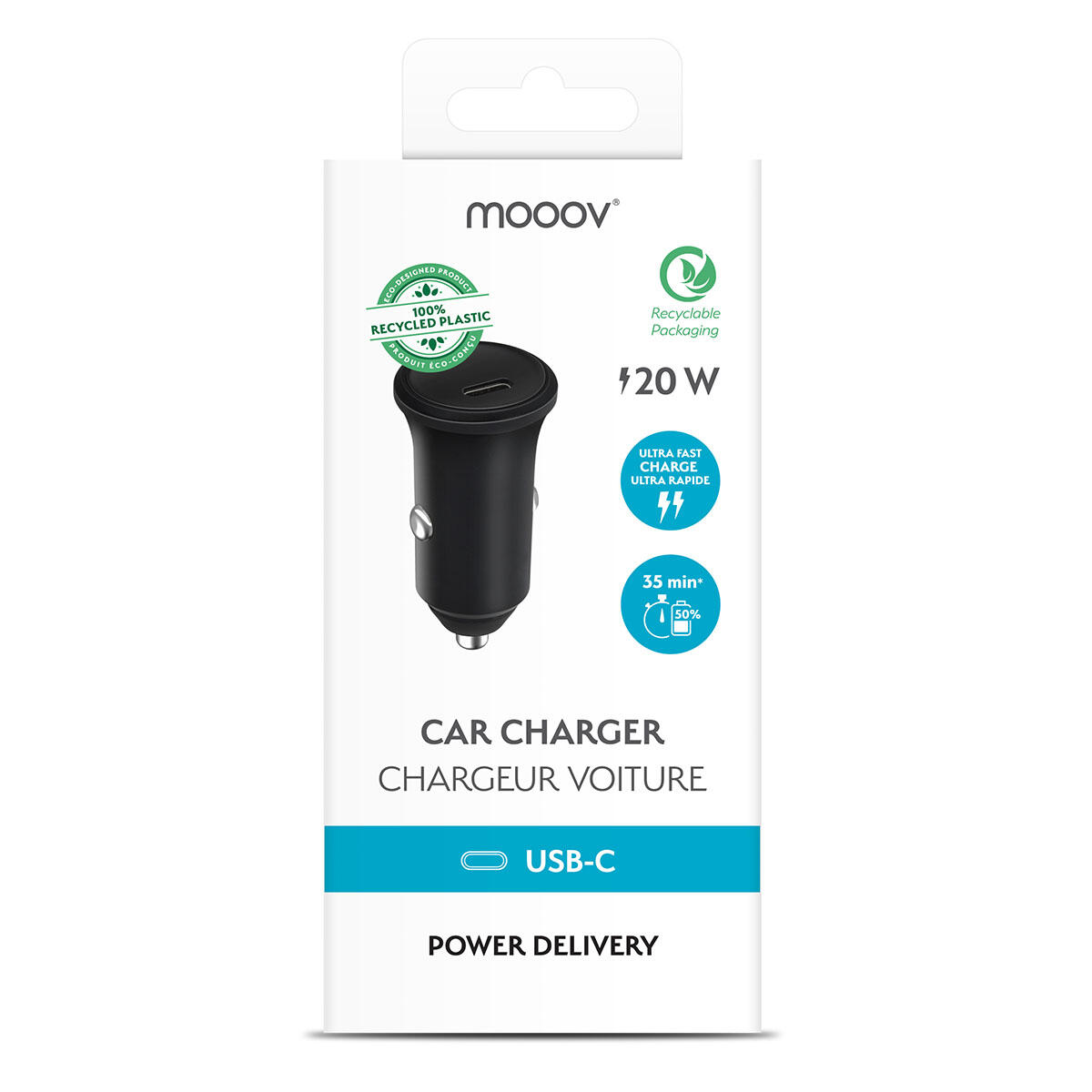 Chargeur de smartphone et tablette 1 USB, 12 v noir MOOOV | Leroy Merlin