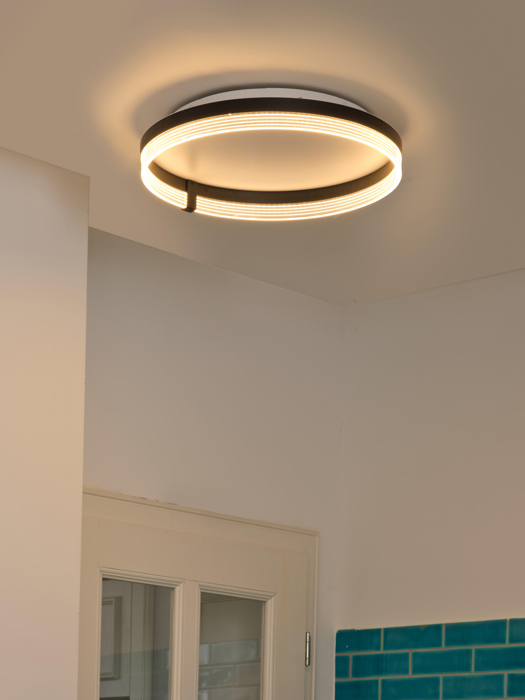 Plafón LED redondo negro Circle 3300 lm CCT 3000K-6500K ø50 cm IP20 ...