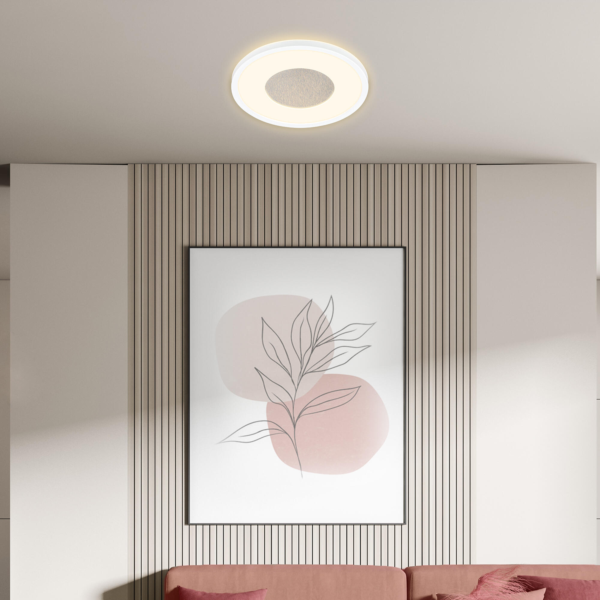 Plafón LED de interior redondo blanco 2400 lm blanco cálido ø29.5 cm ...