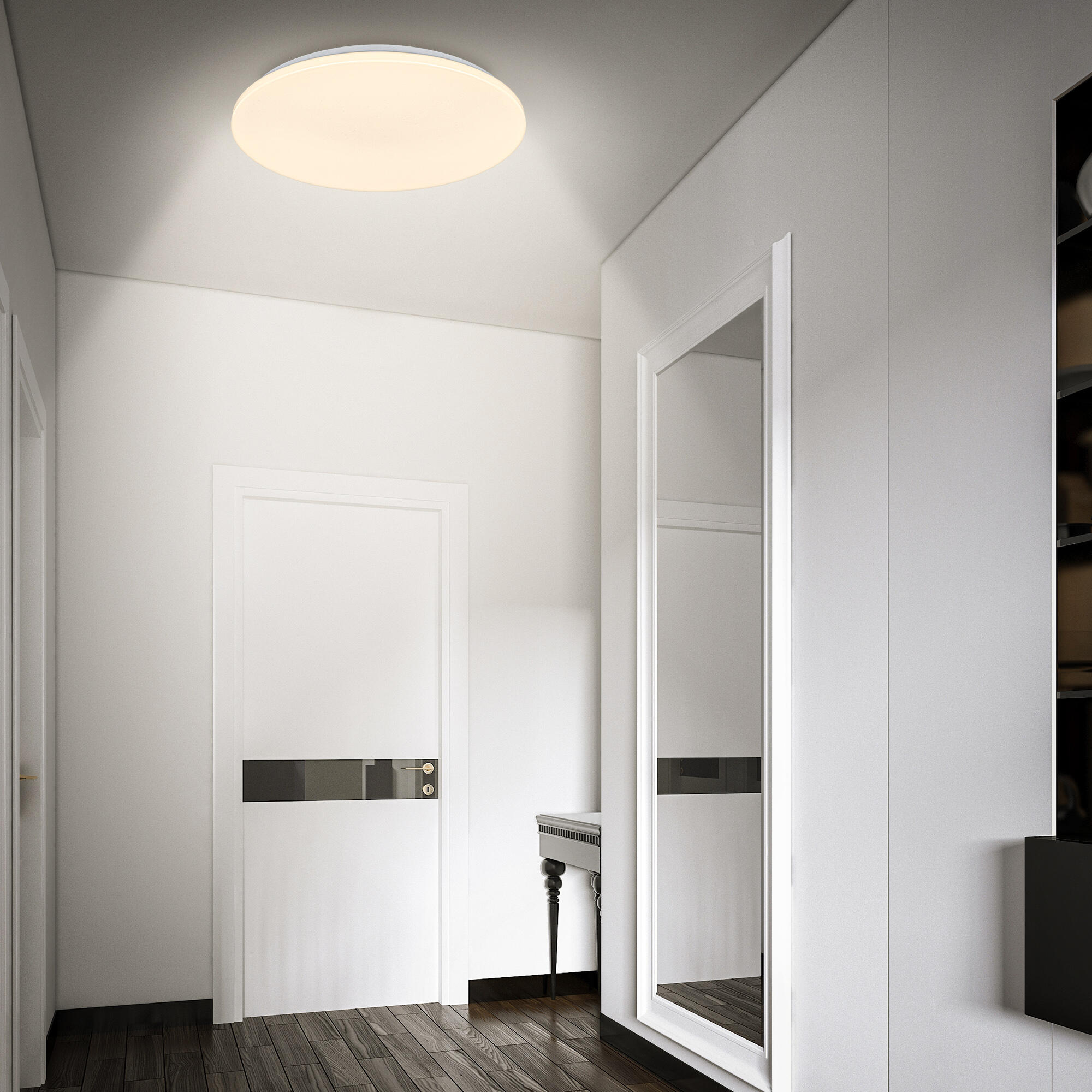 Plafón Led De Interior Redondo Blanco 2600 Lm Blanco Cálido Con