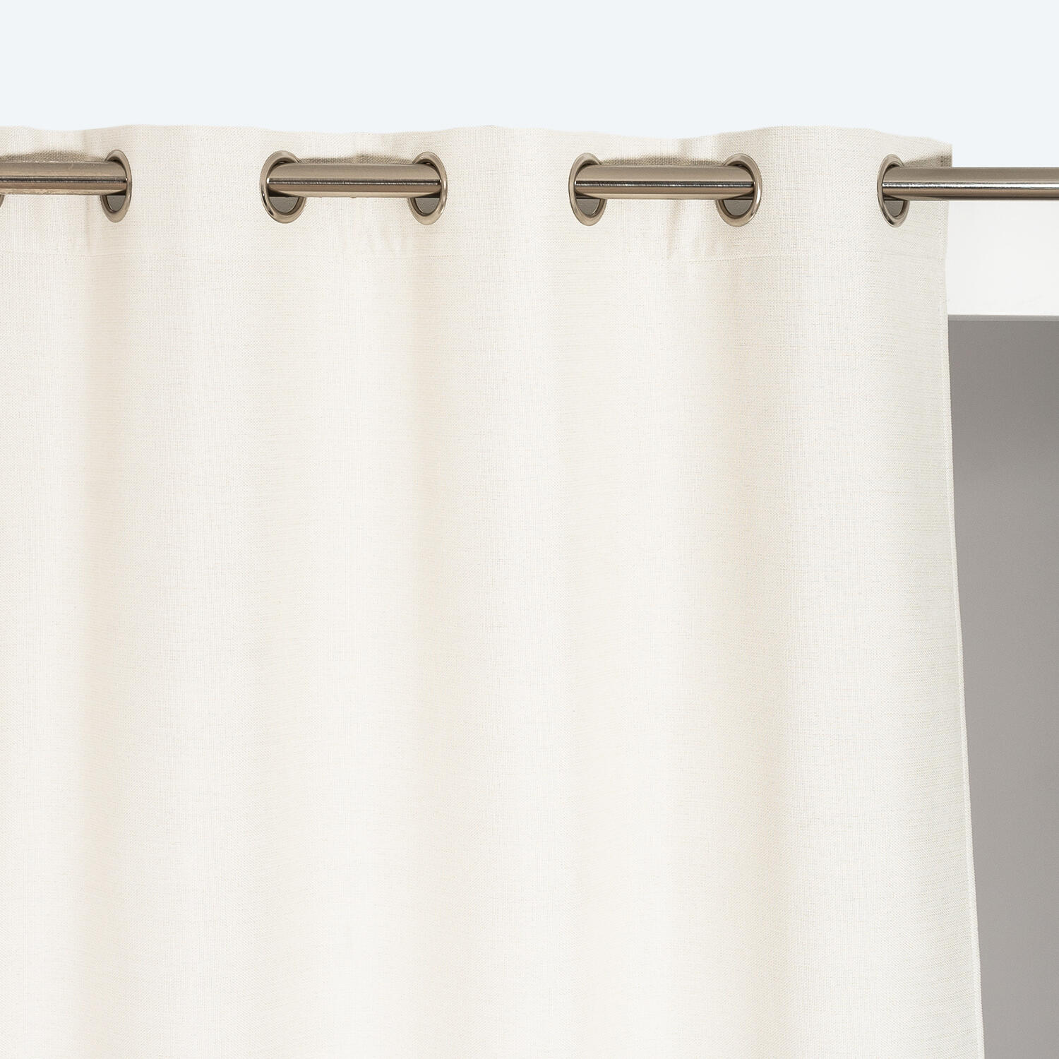 Cortina ollaos Starlight poliéster de 130x260cm liso marfil. Incluye ...