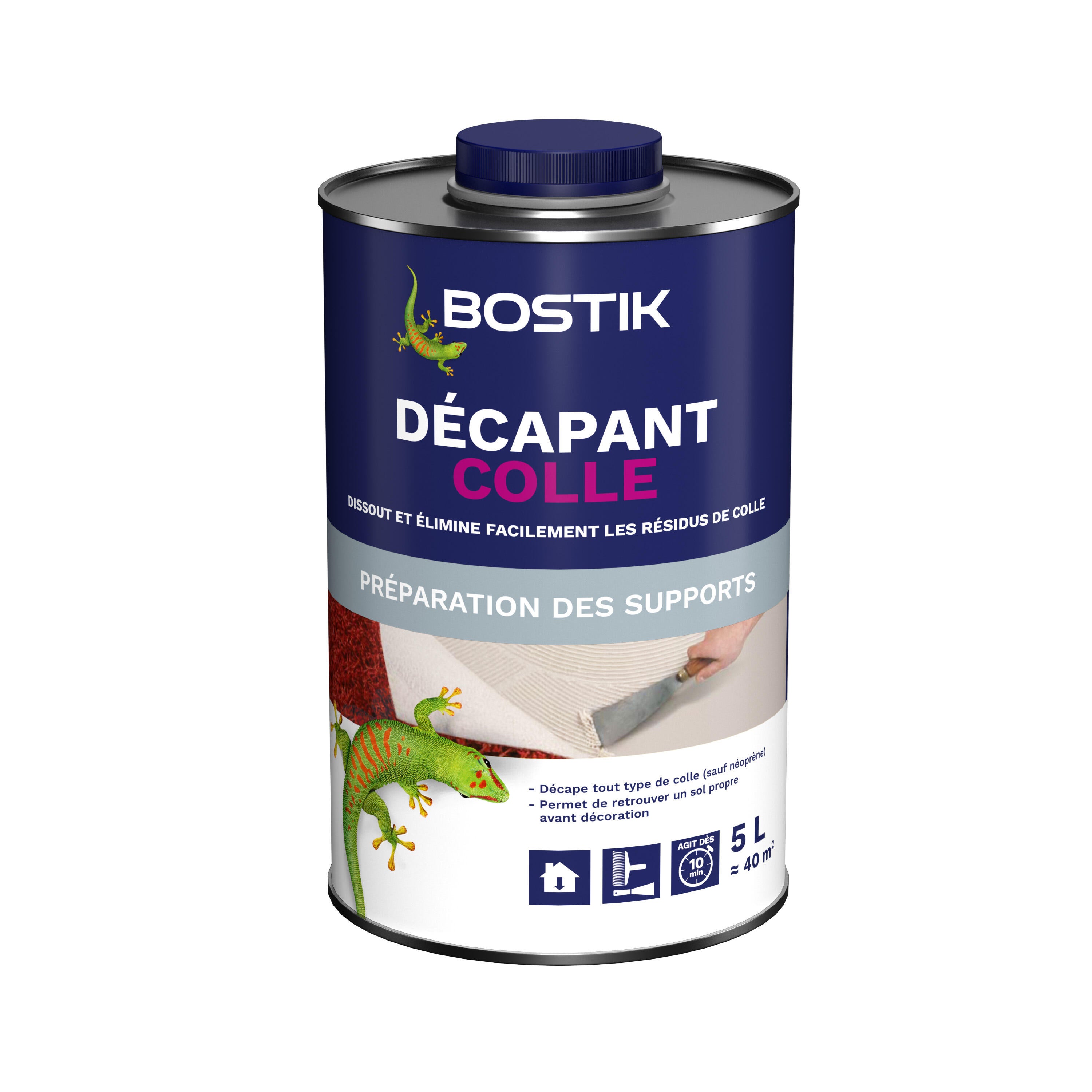 Décapant colle moquette et sol PVC, 5 l BOSTIK | Leroy Merlin