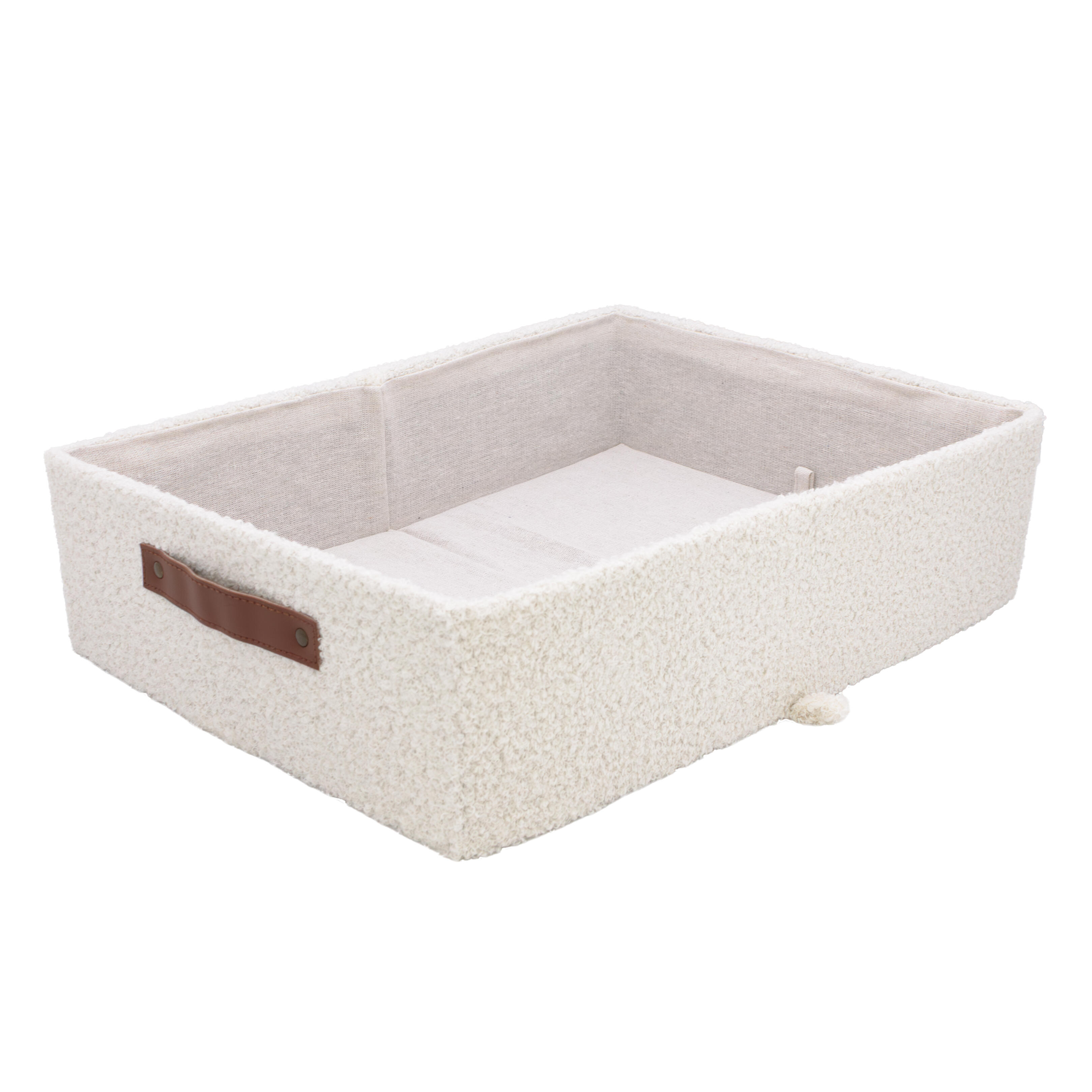 Panier BOX & BEYOND Bouclette Teddy H.12 x l.34 x P.46 cm | Leroy Merlin