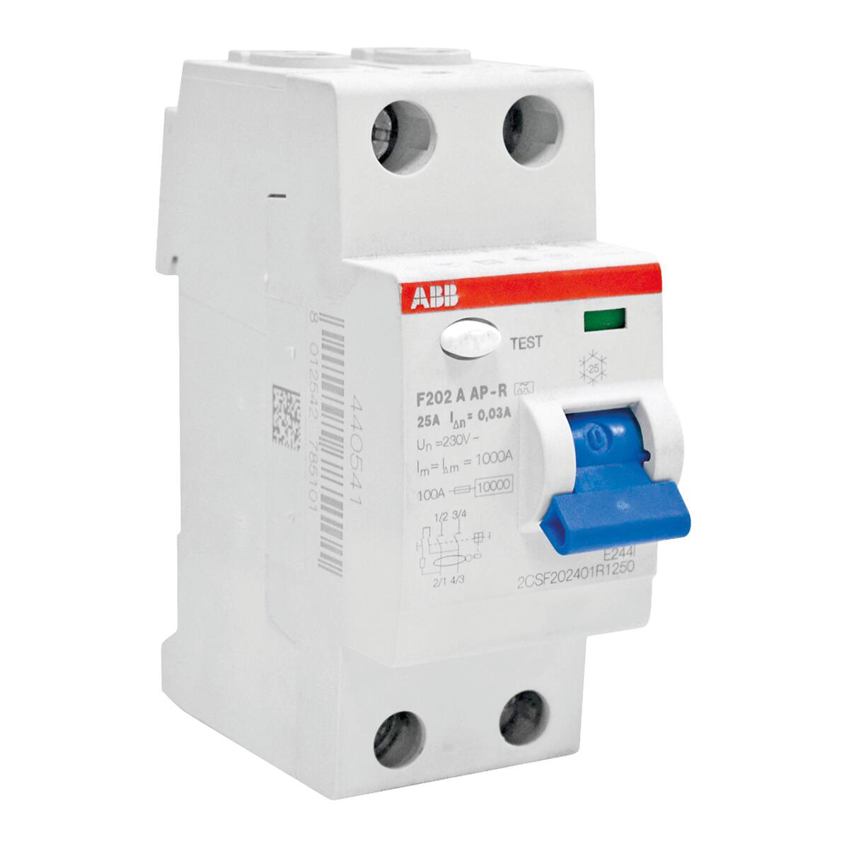 Differenziale salvavita ABB F202 A-25 / 0,03 AP-R 2 poli 25A 30mA A 2 ...