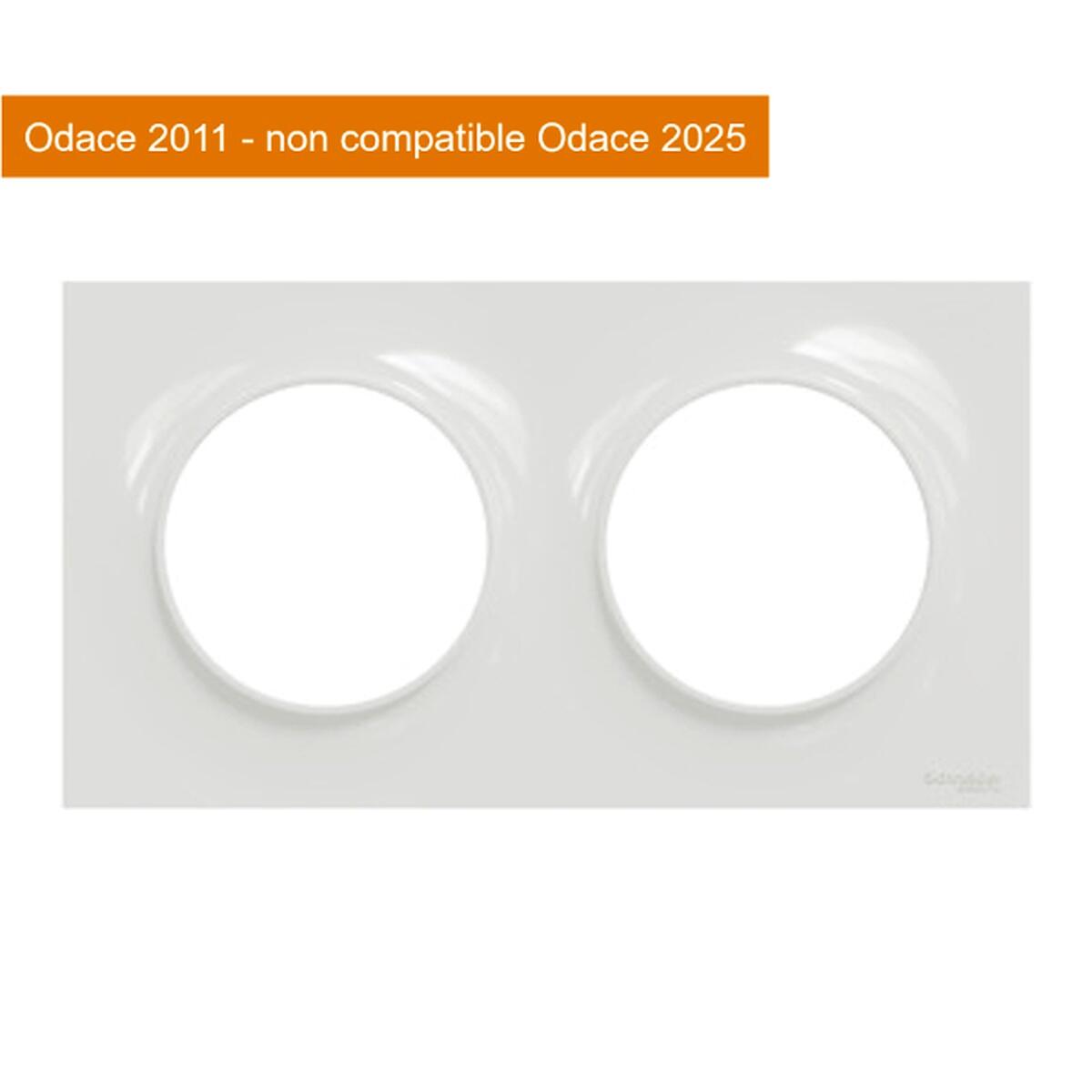 Plaque double Odace Styl, SCHNEIDER ELECTRIC, blanc | Leroy Merlin