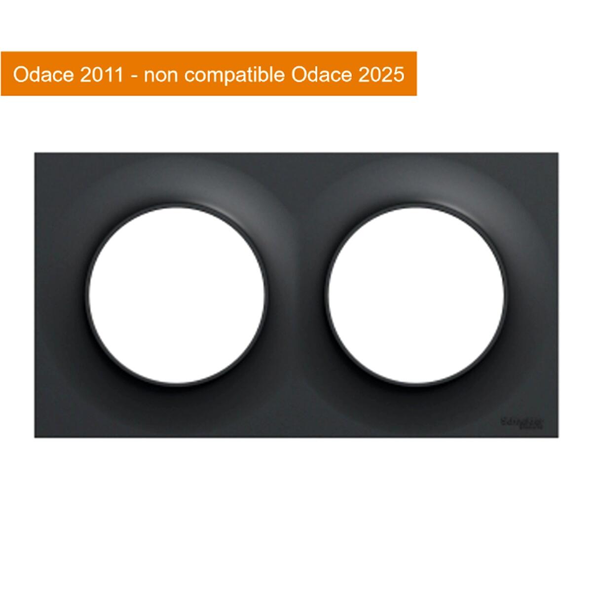 Plaque double Odace Styl, SCHNEIDER ELECTRIC, anthracite | Leroy Merlin
