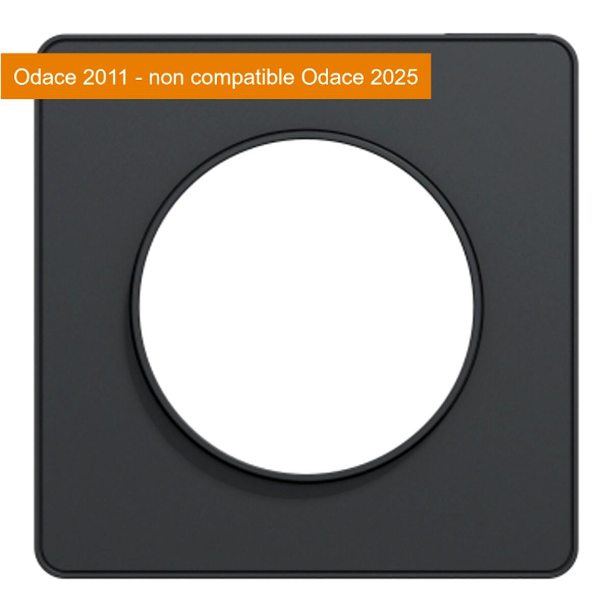 Plaque simple Odace Touch, SCHNEIDER ELECTRIC, anthracite liseré ...