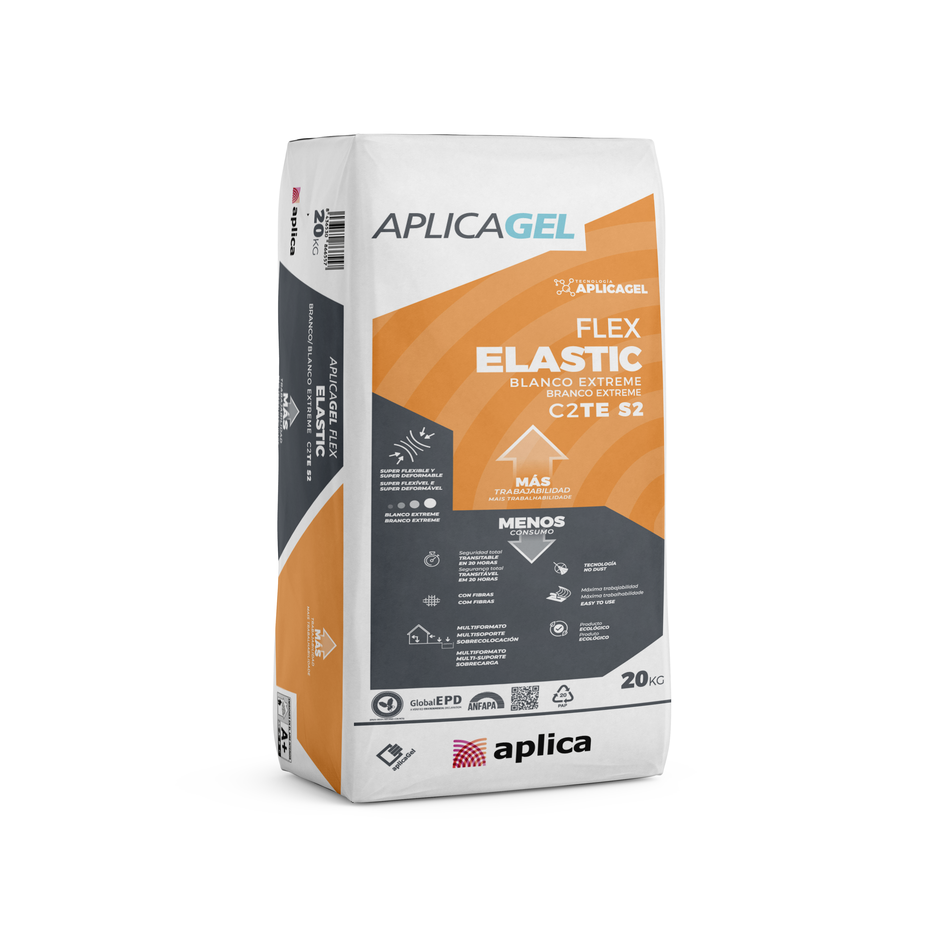 CIMENTO COLA APLICAGEL FLEX ELASTIC 20KG BRANCO | Obramat
