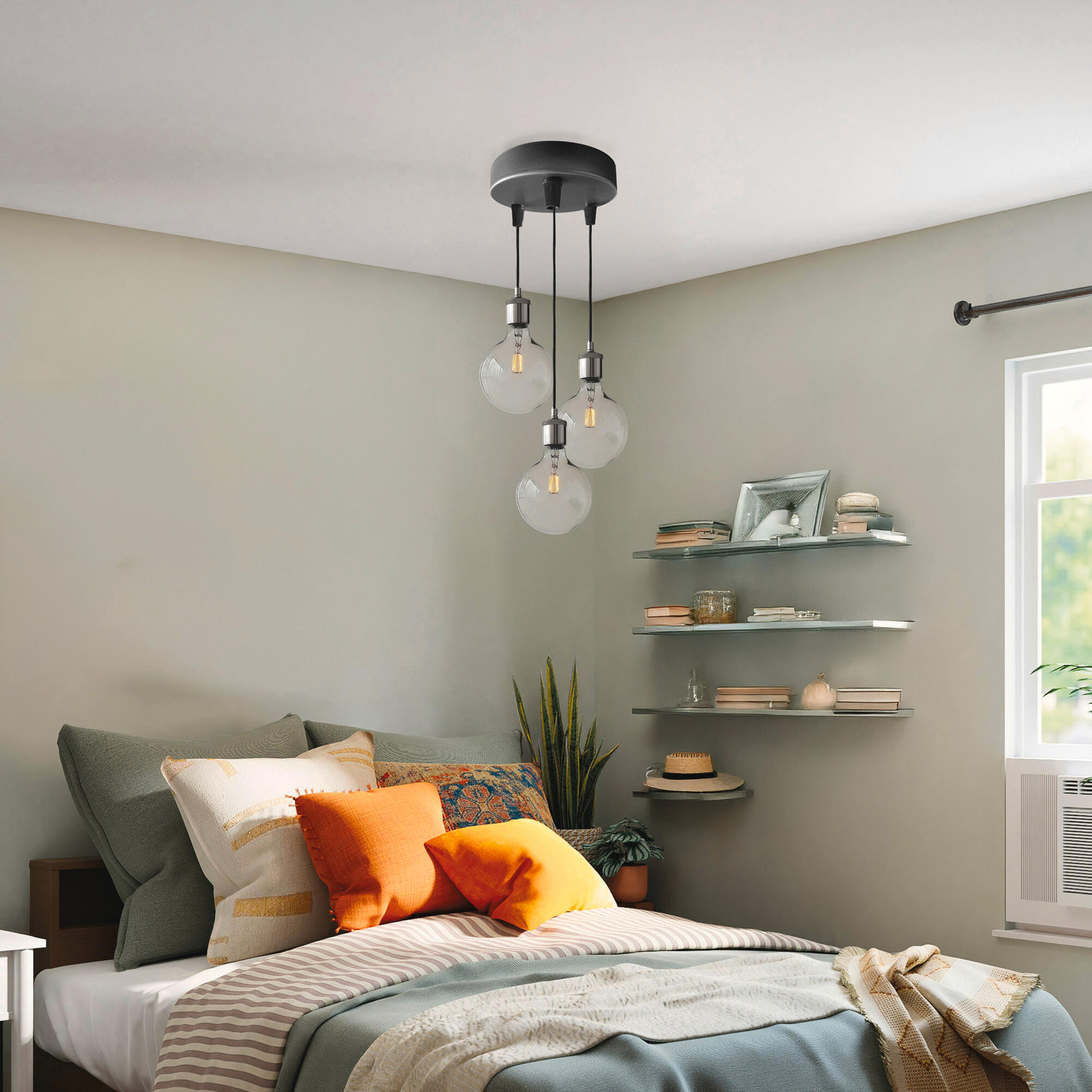 Pavillon métal rond titane pour 3 câbles D.120mm | Leroy Merlin