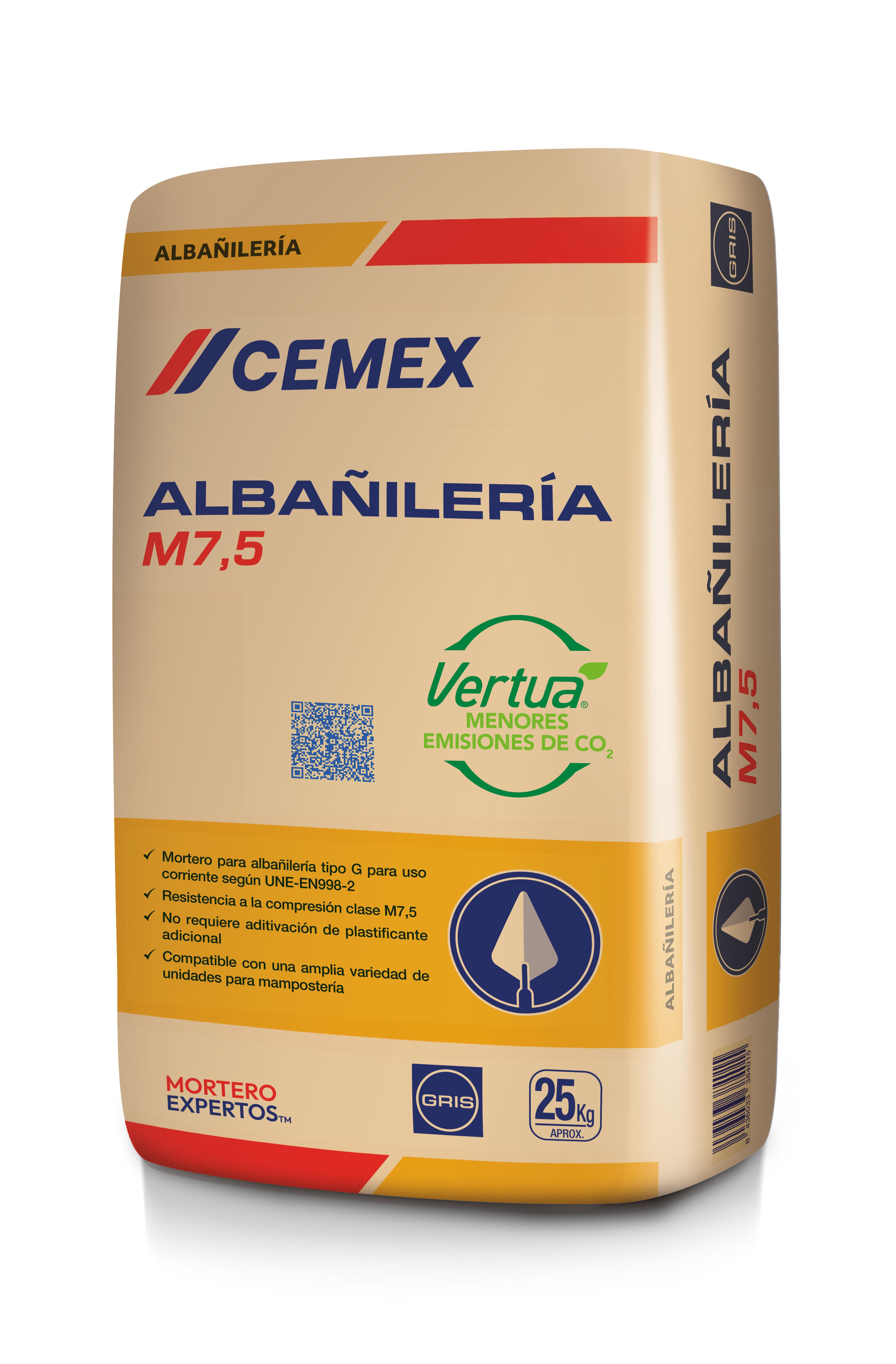 Mortero seco m-7.5 gris cemex 25kg | Leroy Merlin