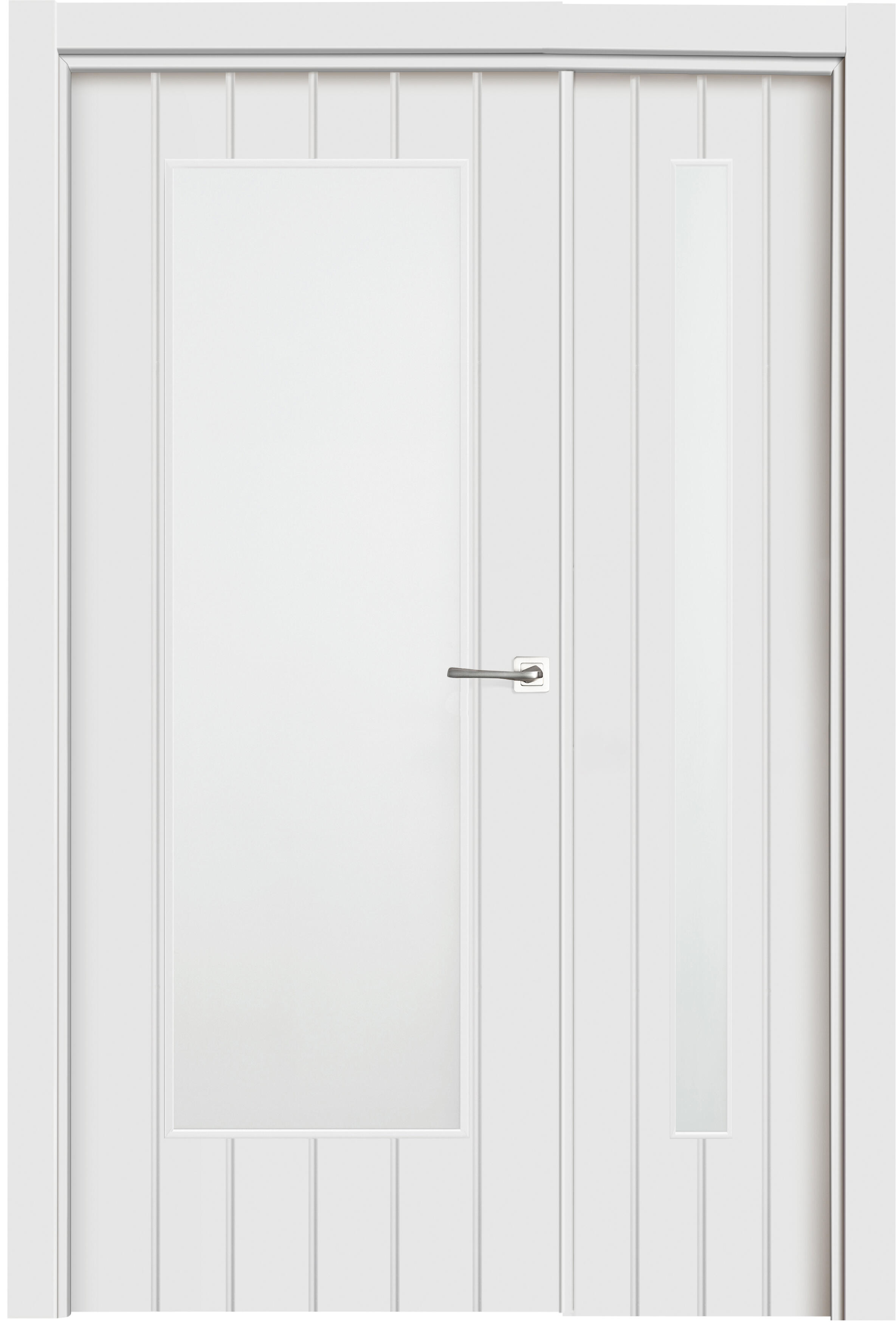 Puerta de interior abatible con fijo cristal maciza lacada Line Plus ...