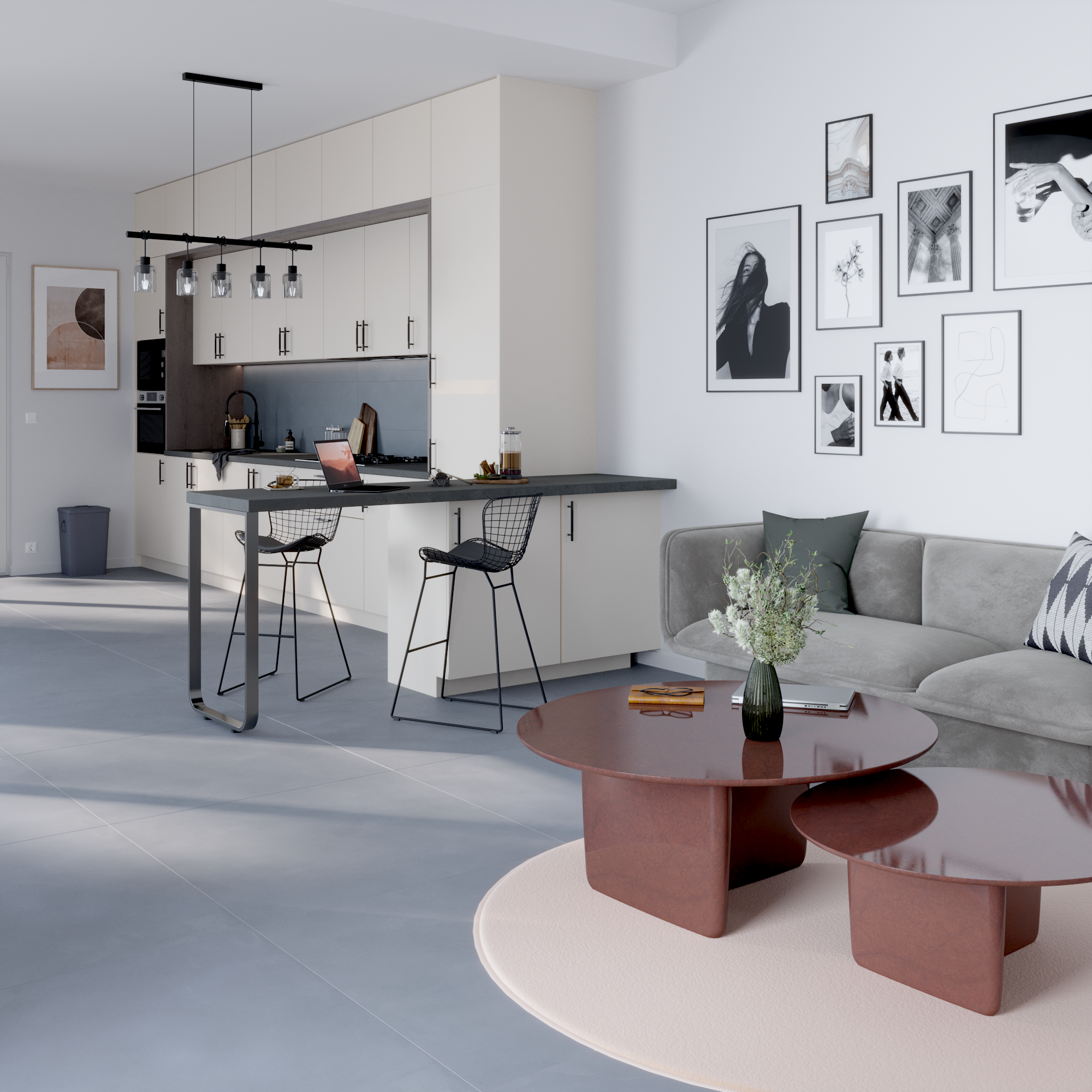 Azulejo cerámico Olympia efecto hormigón dark blue 33.3x90.0 cm ARTENS ...