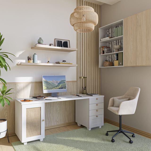 Bureau avec caisson au meilleur prix | Leroy Merlin