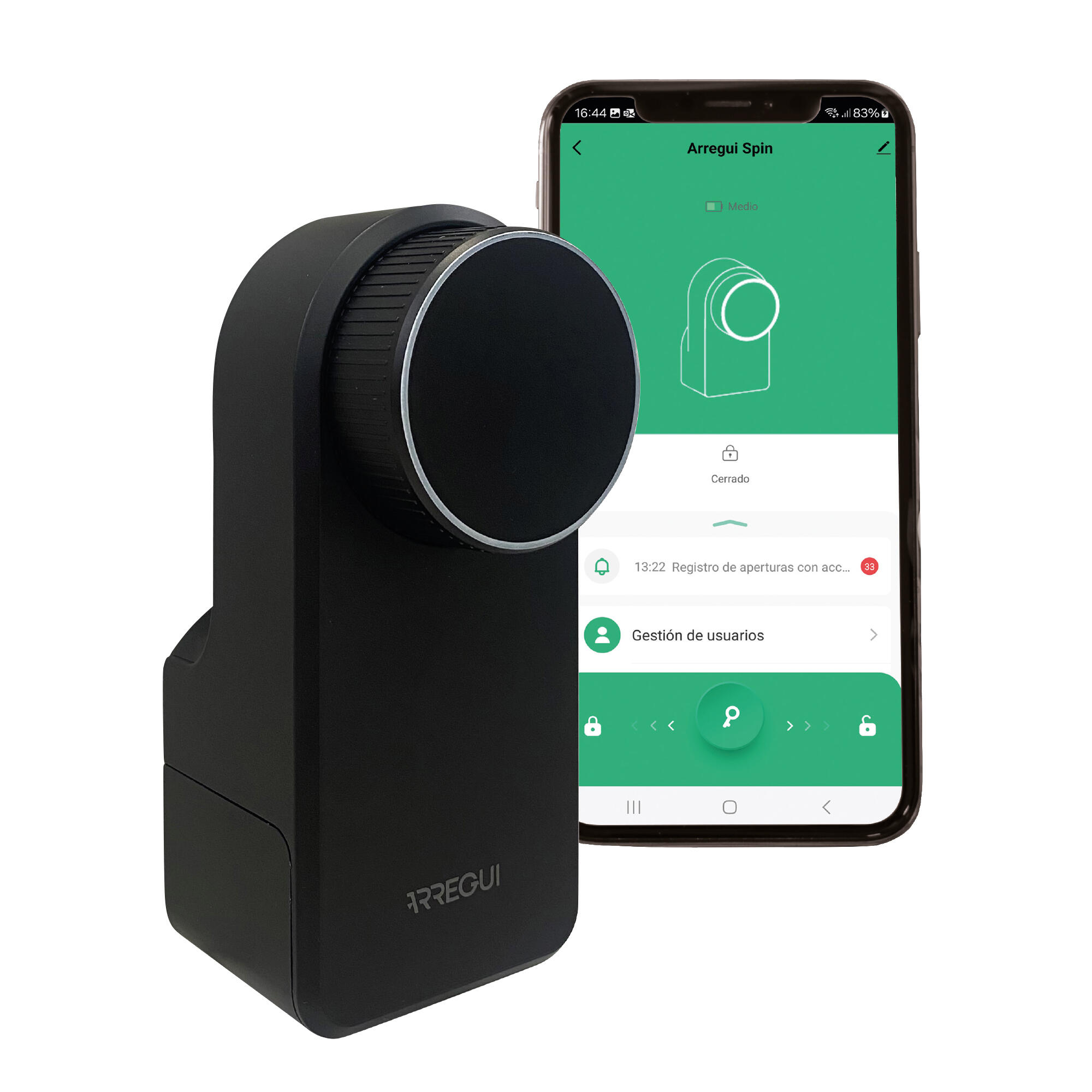Cerradura Inteligente para puerta ARREGUI SPIN Bluetooth con Control ...