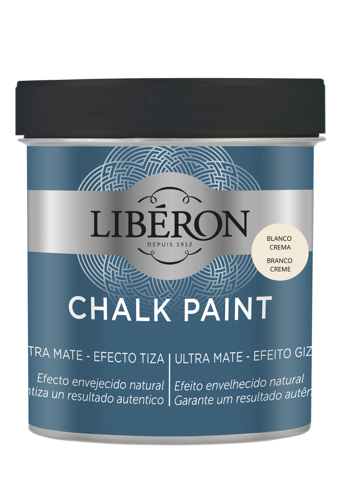 Pintura a la tiza LIBÉRON Chalk Paint en color blanco crema mate para ...