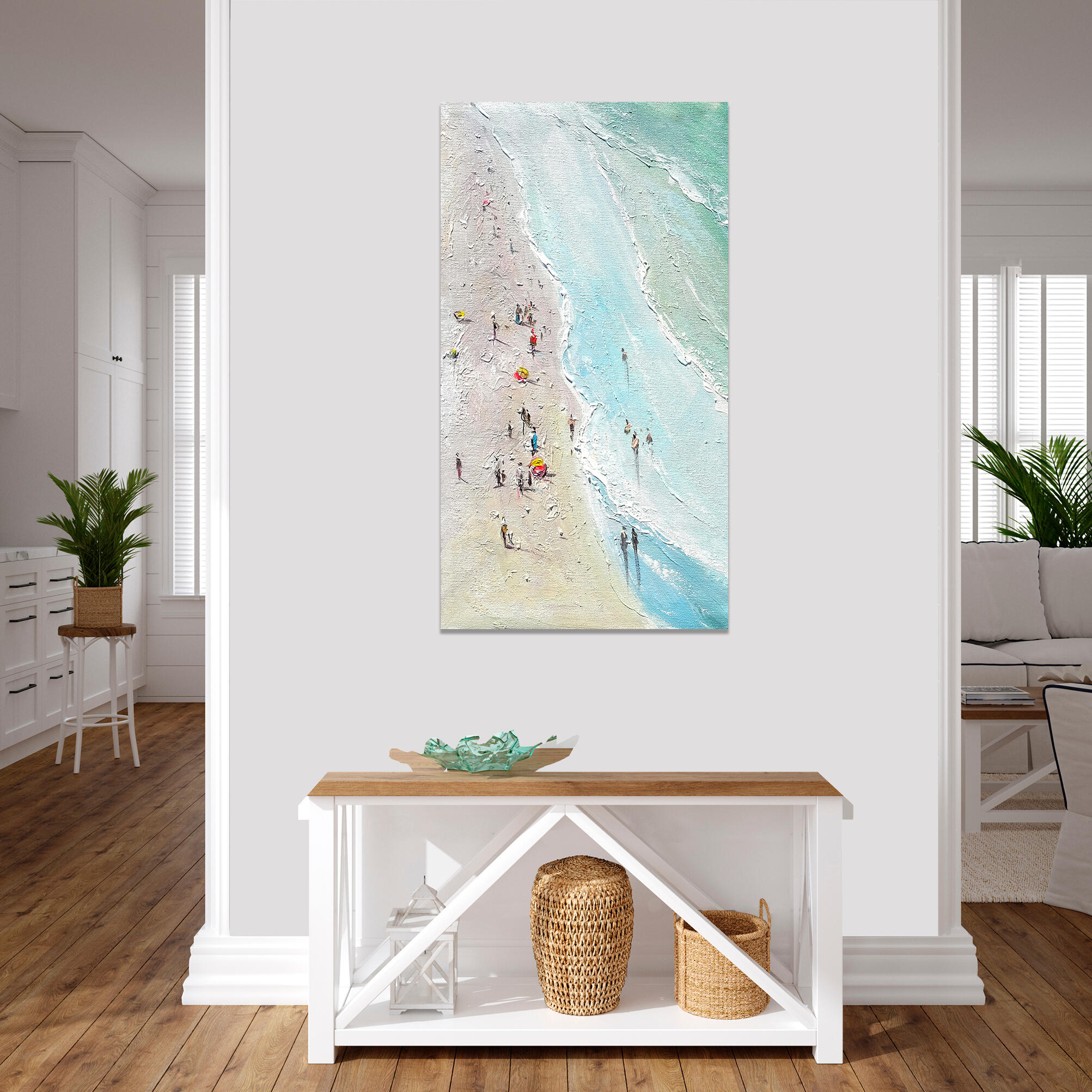 Pintura sin marco Mar rectangular de 110 x 60 cm. MDF Vista Playa ...